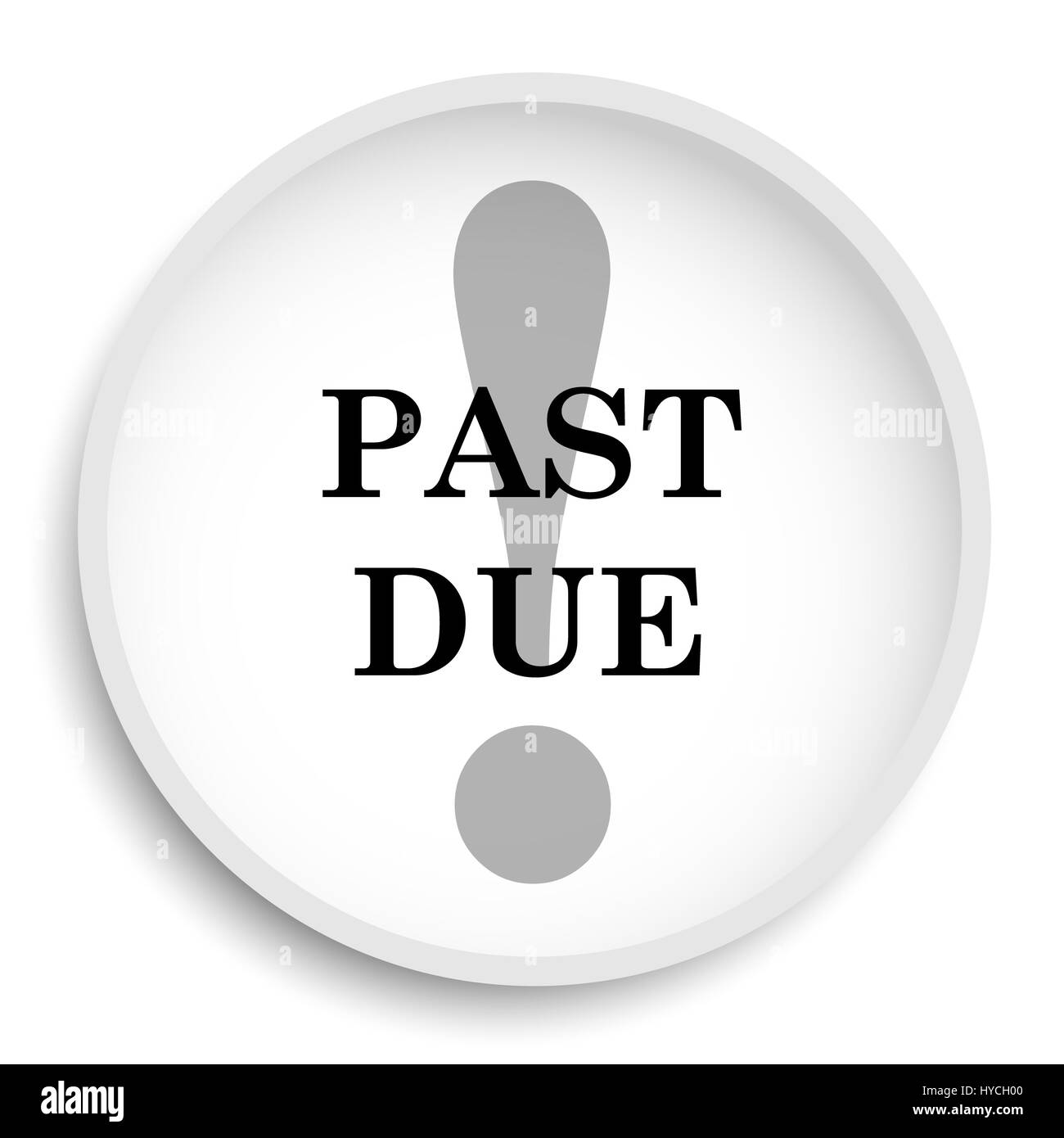 Past due icon. Past due website button on white background Stock Photo ...