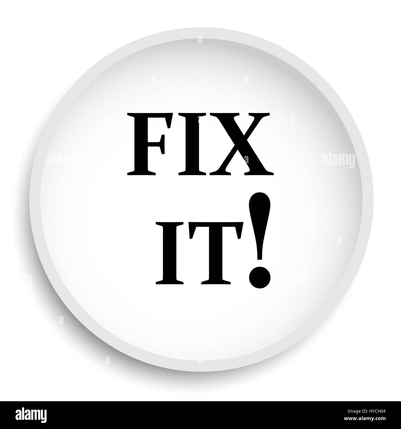 Fix it icon. Fix it website button on white background Stock Photo - Alamy