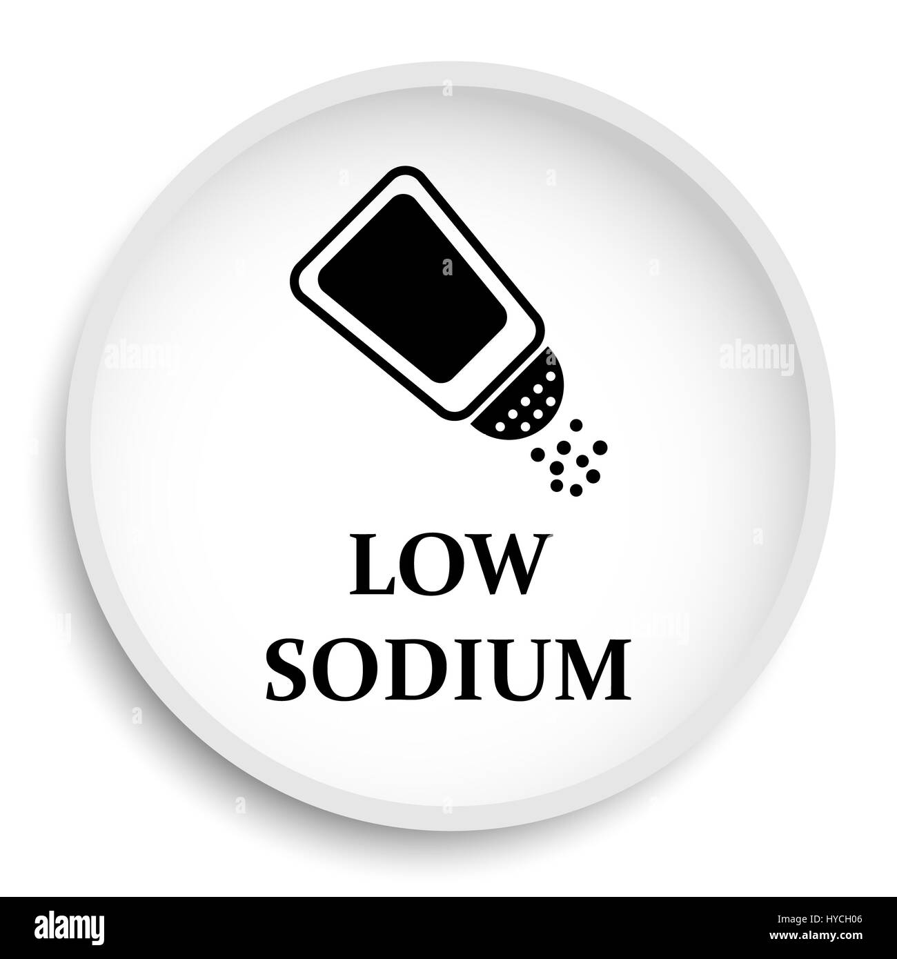 Low sodium icon. Low sodium website button on white background Stock ...