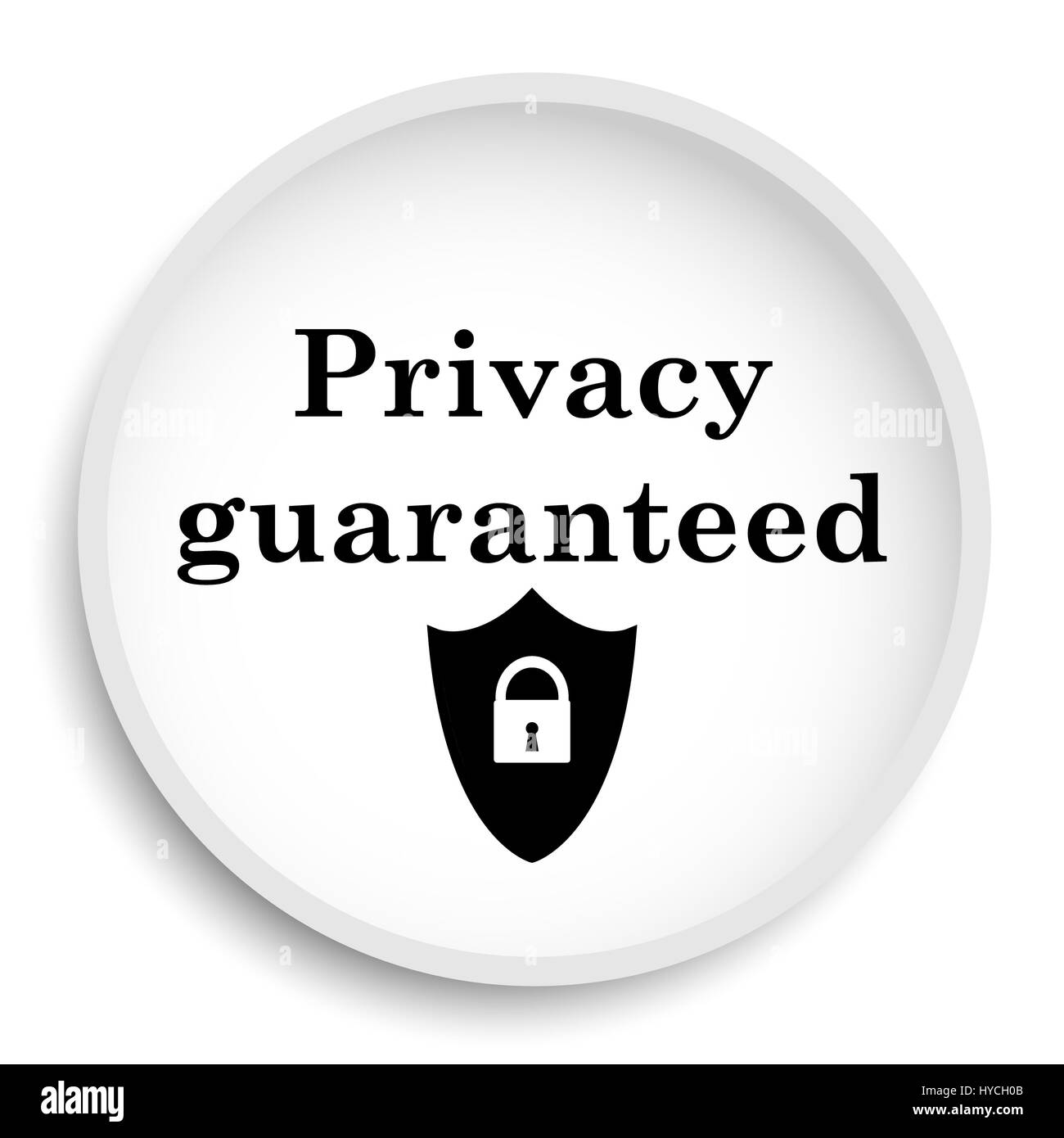 Privacy guaranteed icon. Privacy guaranteed website button on white ...