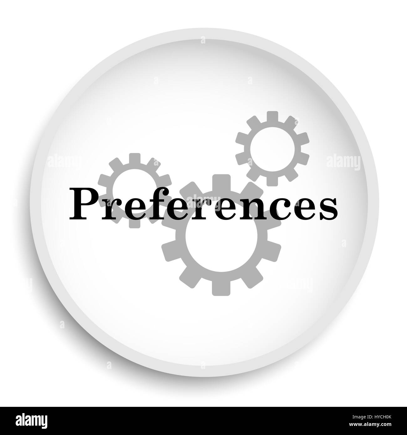 Preferences icon. Preferences website button on white background Stock ...