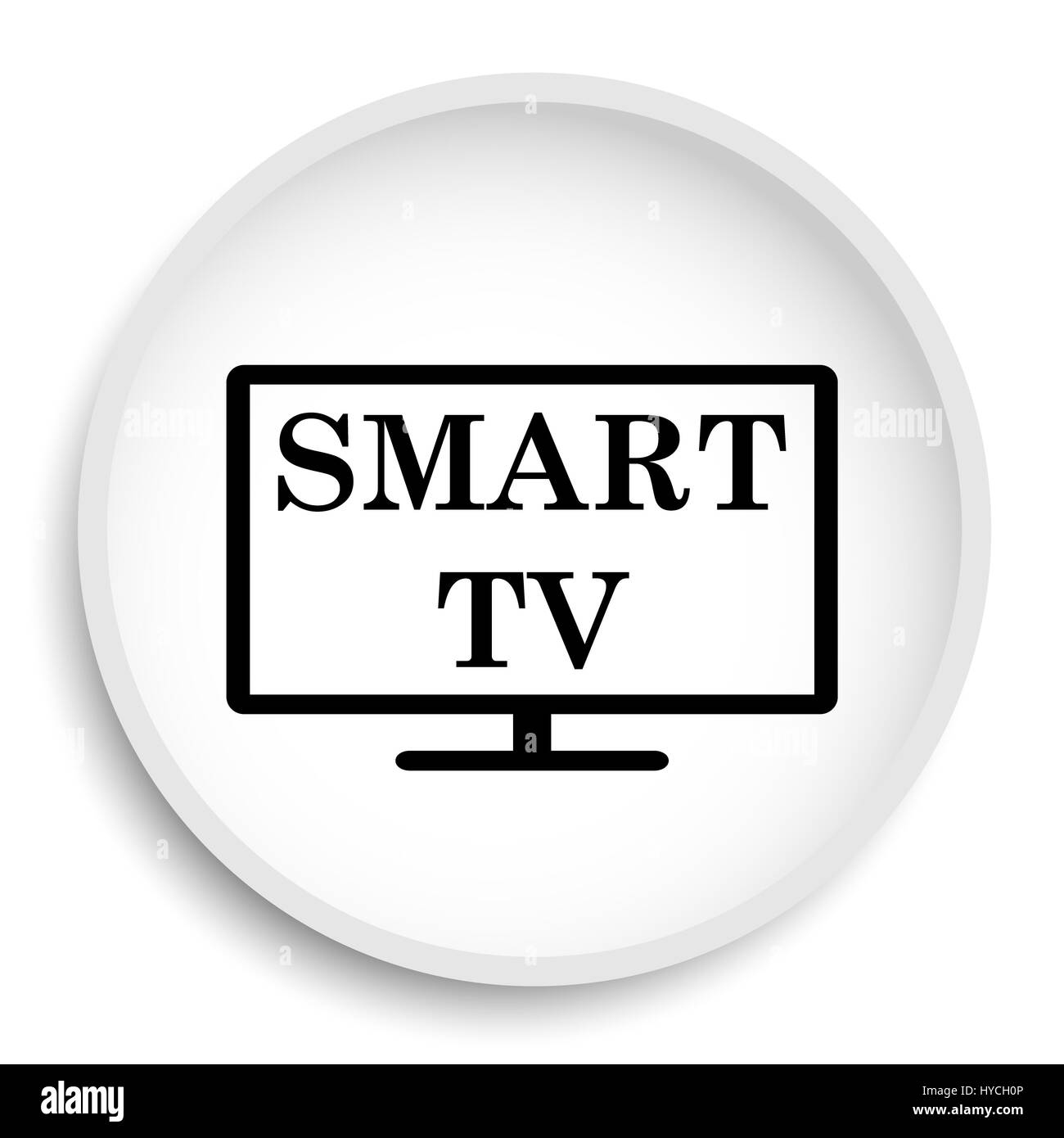 Smart tv icon. Smart tv website button on white background Stock Photo ...