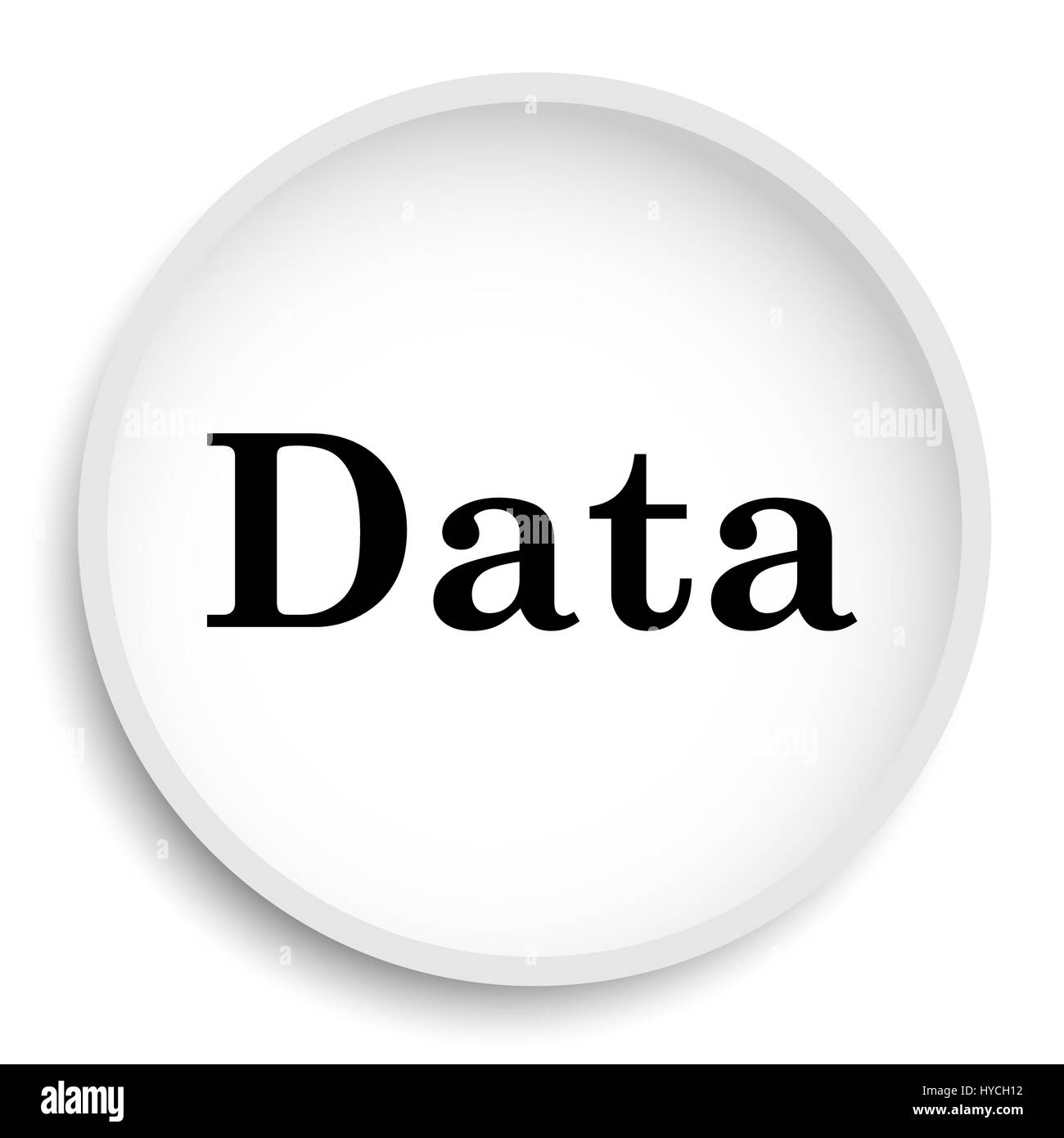Data icon. Data website button on white background Stock Photo - Alamy