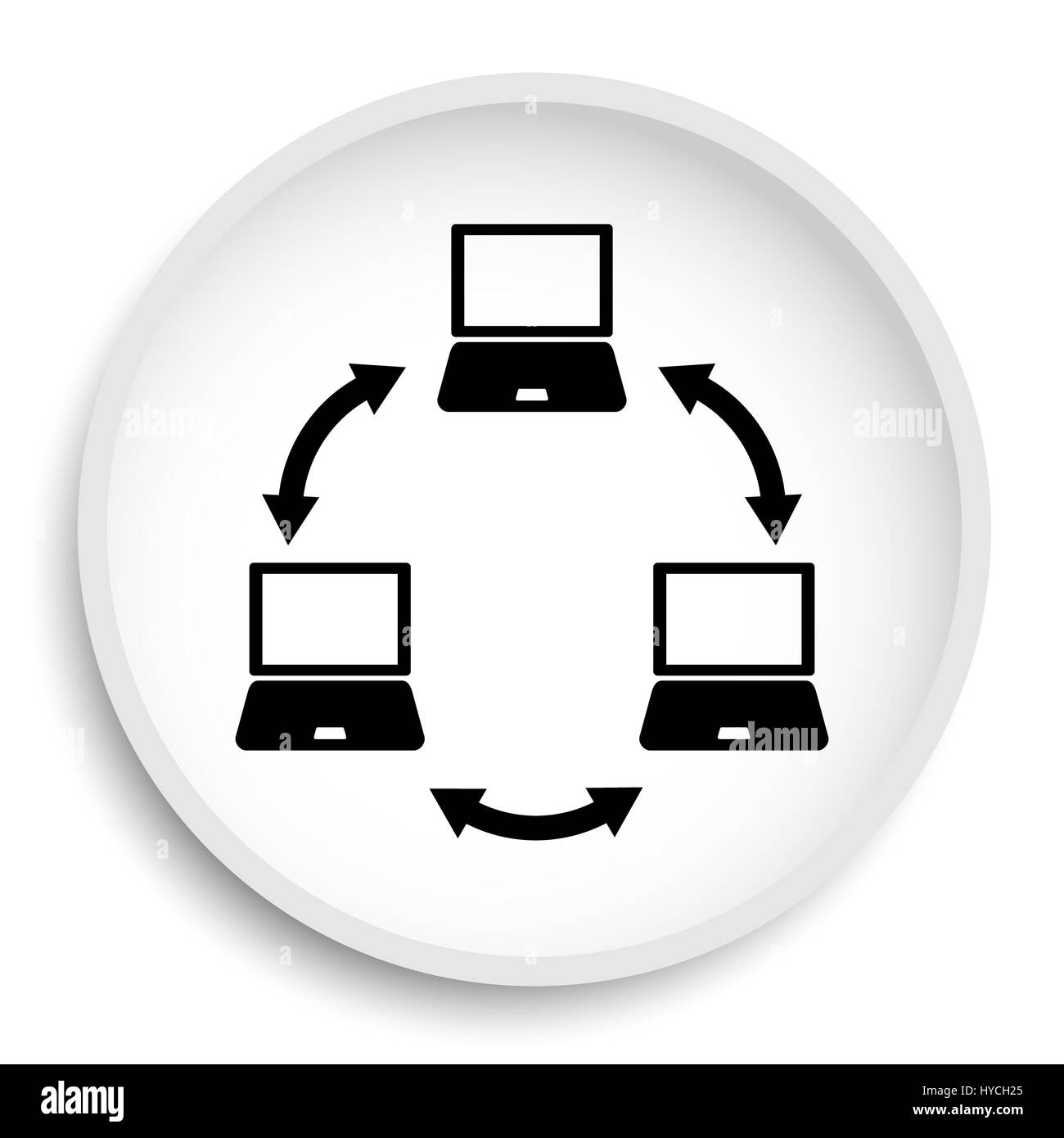 Computer network icon. Computer network website button on white ...