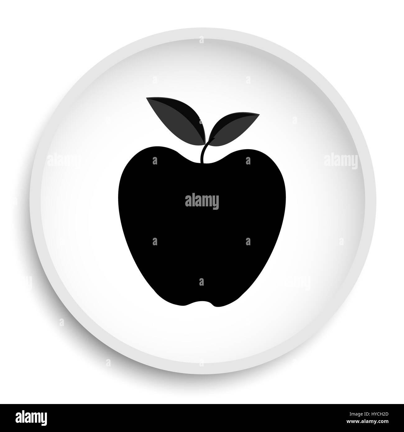 Apple icon. Apple website button on white background Stock Photo - Alamy