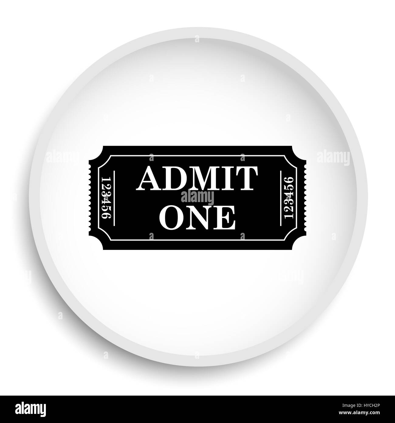 Admin one ticket icon. Admin one ticket website button on white ...