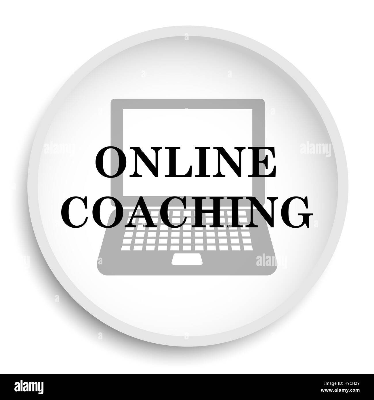 Online coaching icon. Online coaching website button on white ...