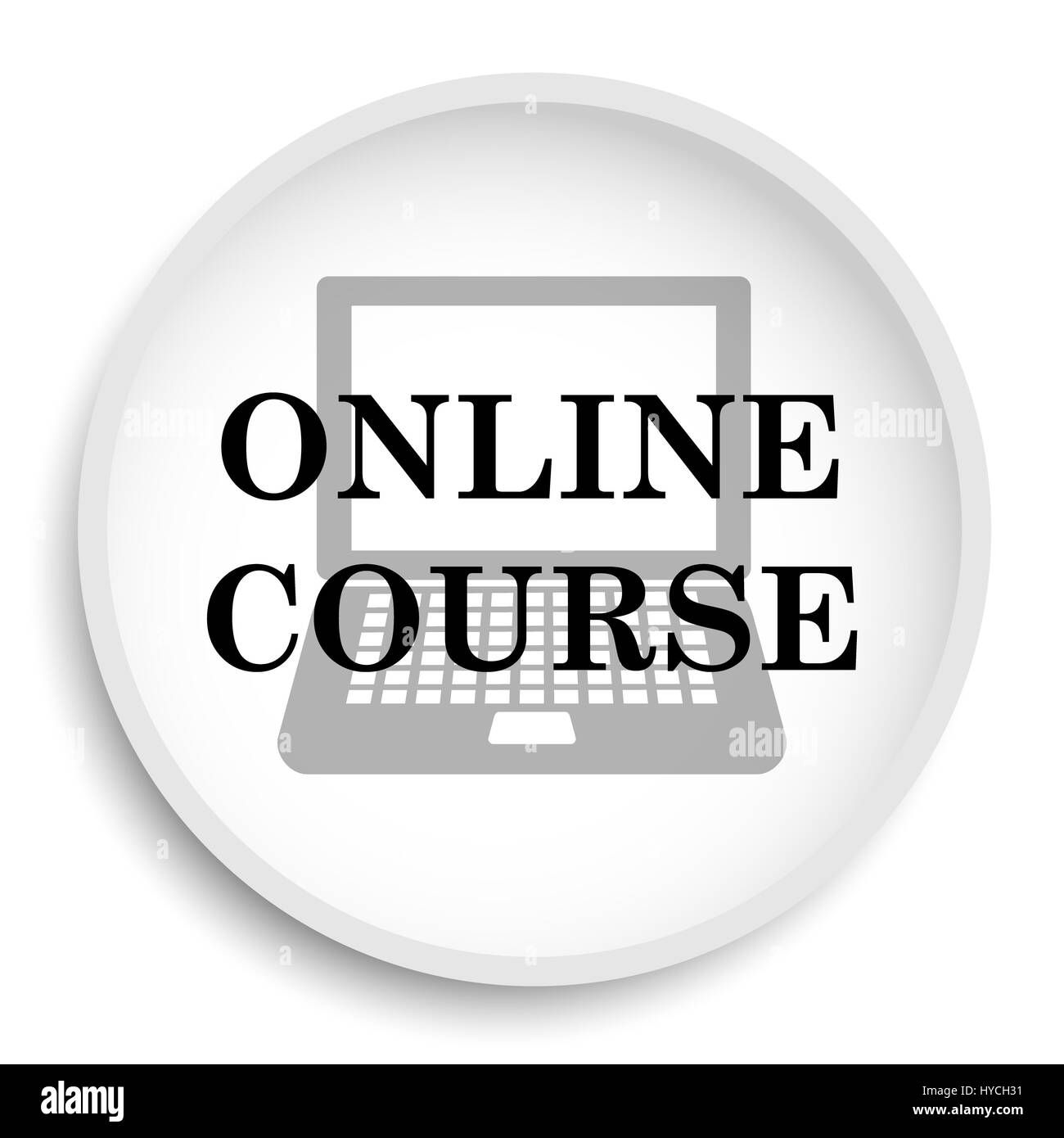 Online course icon. Online course website button on white background ...