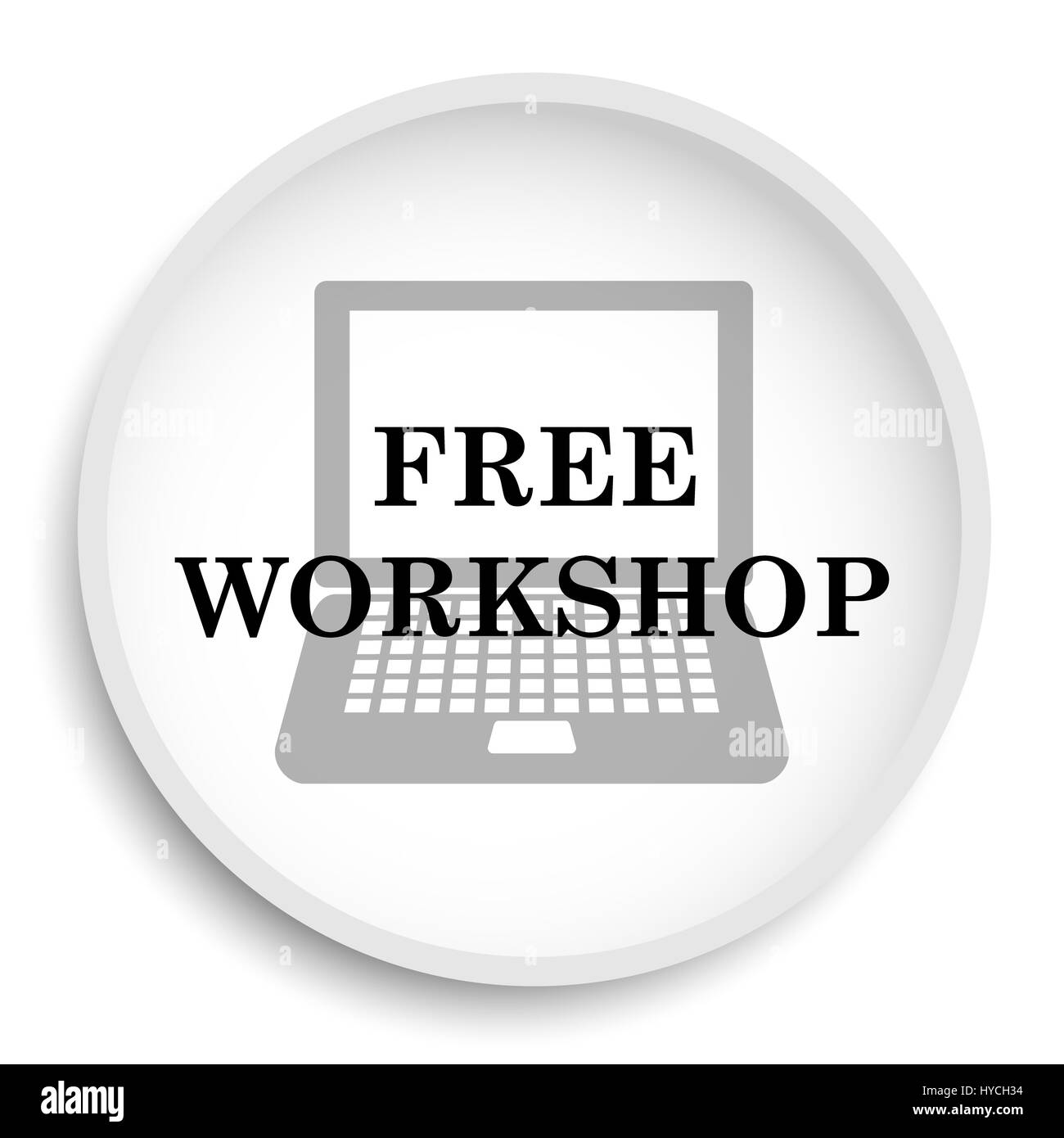 Free workshop icon. Free workshop website button on white background ...