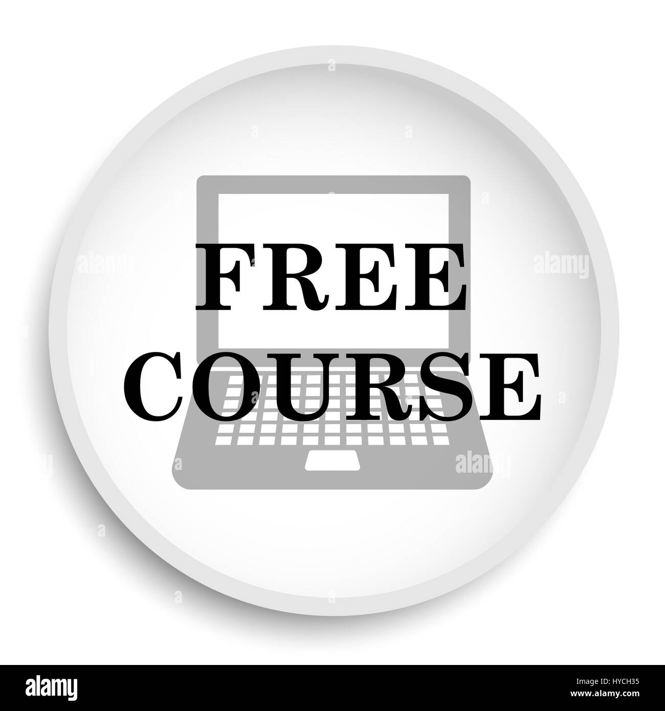 Free course icon. Free course website button on white background Stock ...
