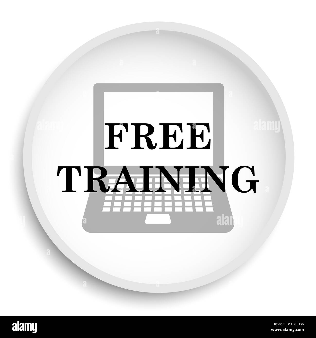 Free training icon. Free training website button on white background ...