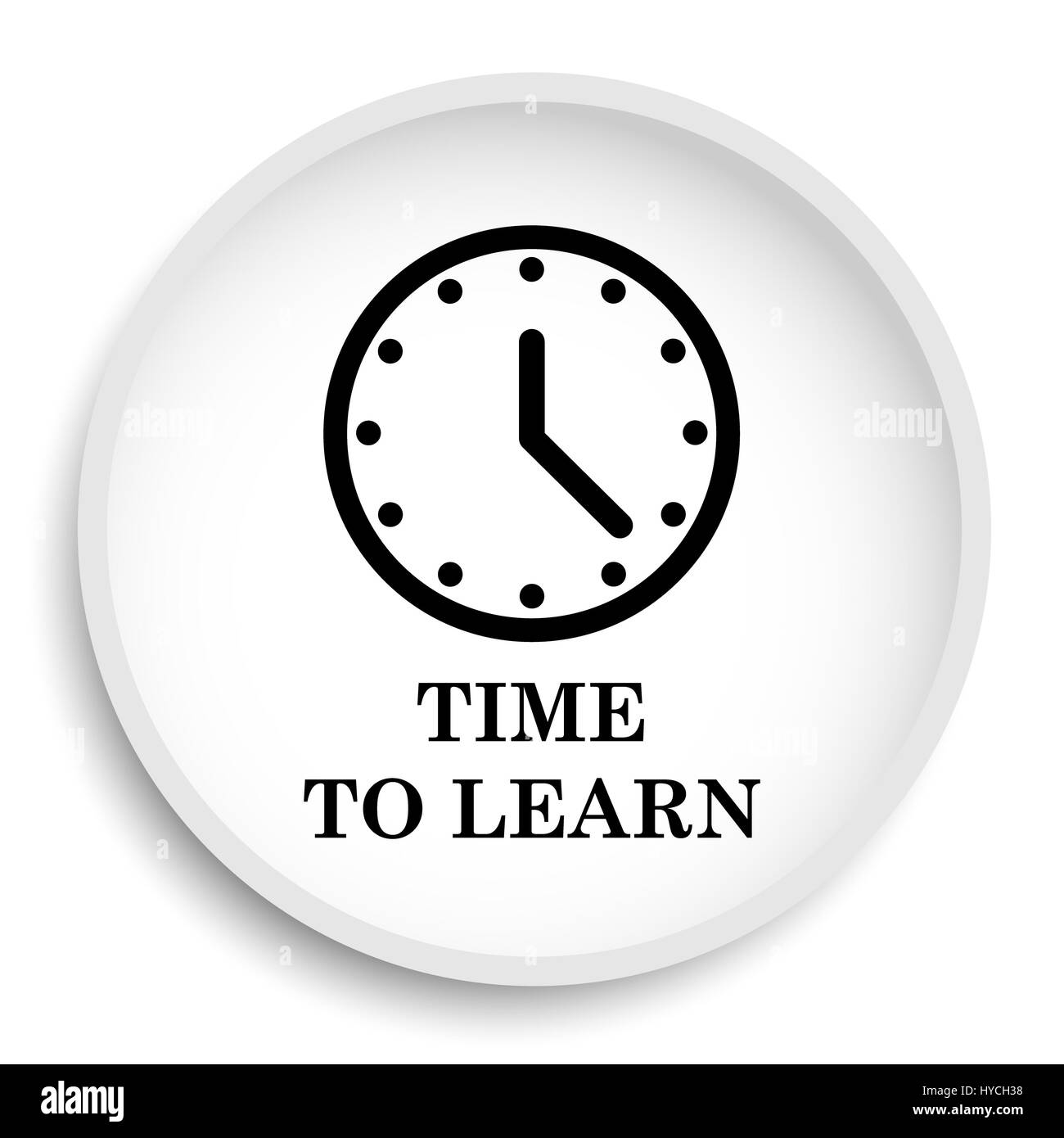 Time to learn icon. Time to learn website button on white background ...