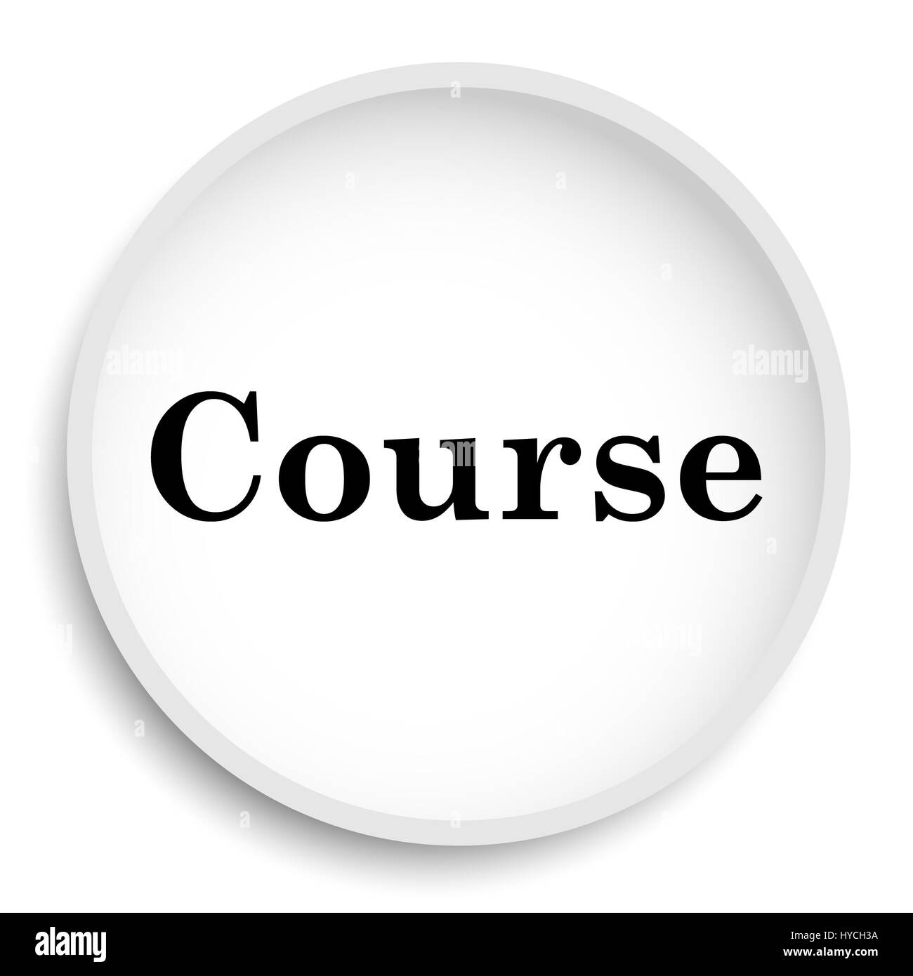 Course icon. Course website button on white background Stock Photo - Alamy