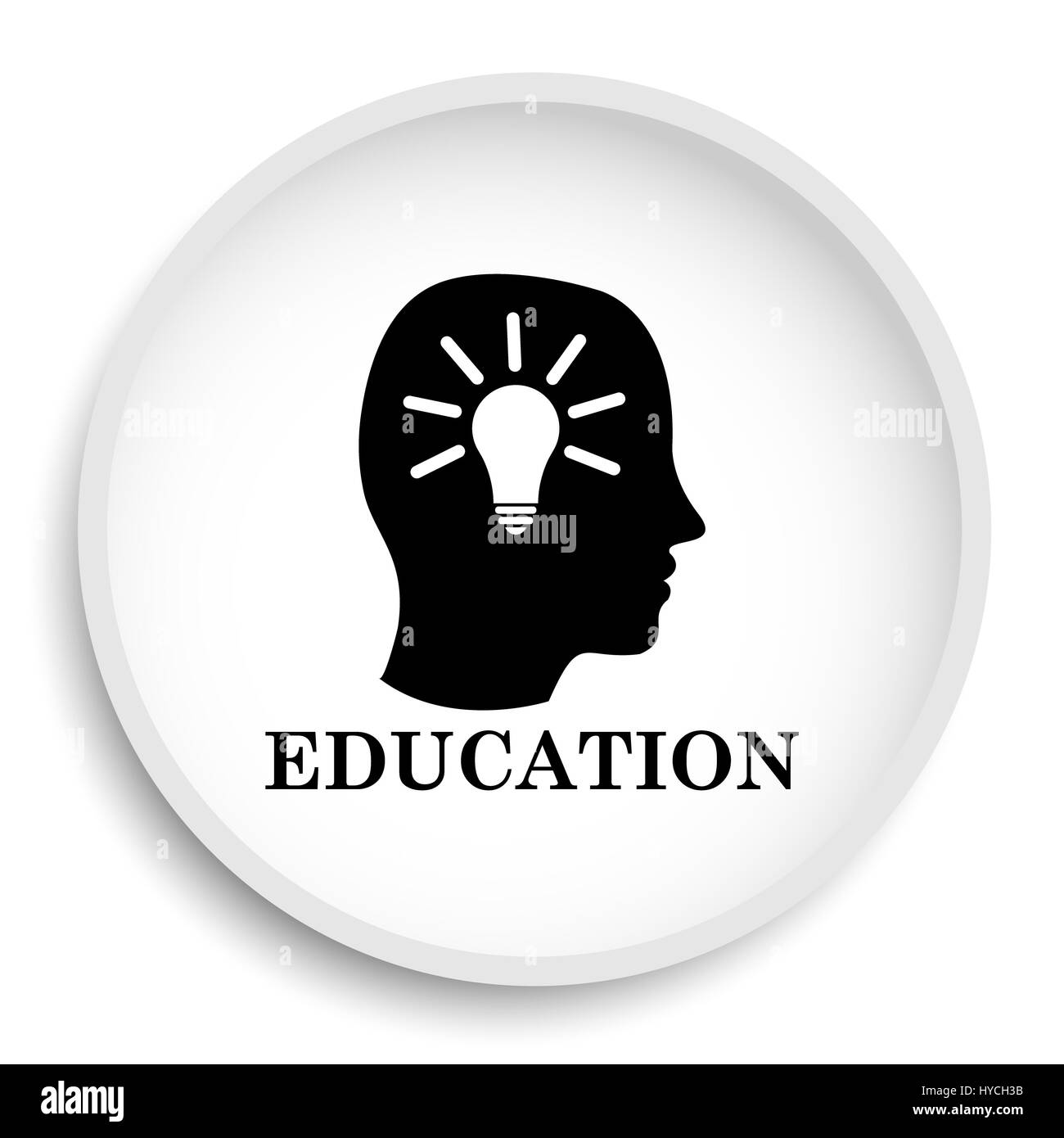 Education icon. Education website button on white background Stock ...