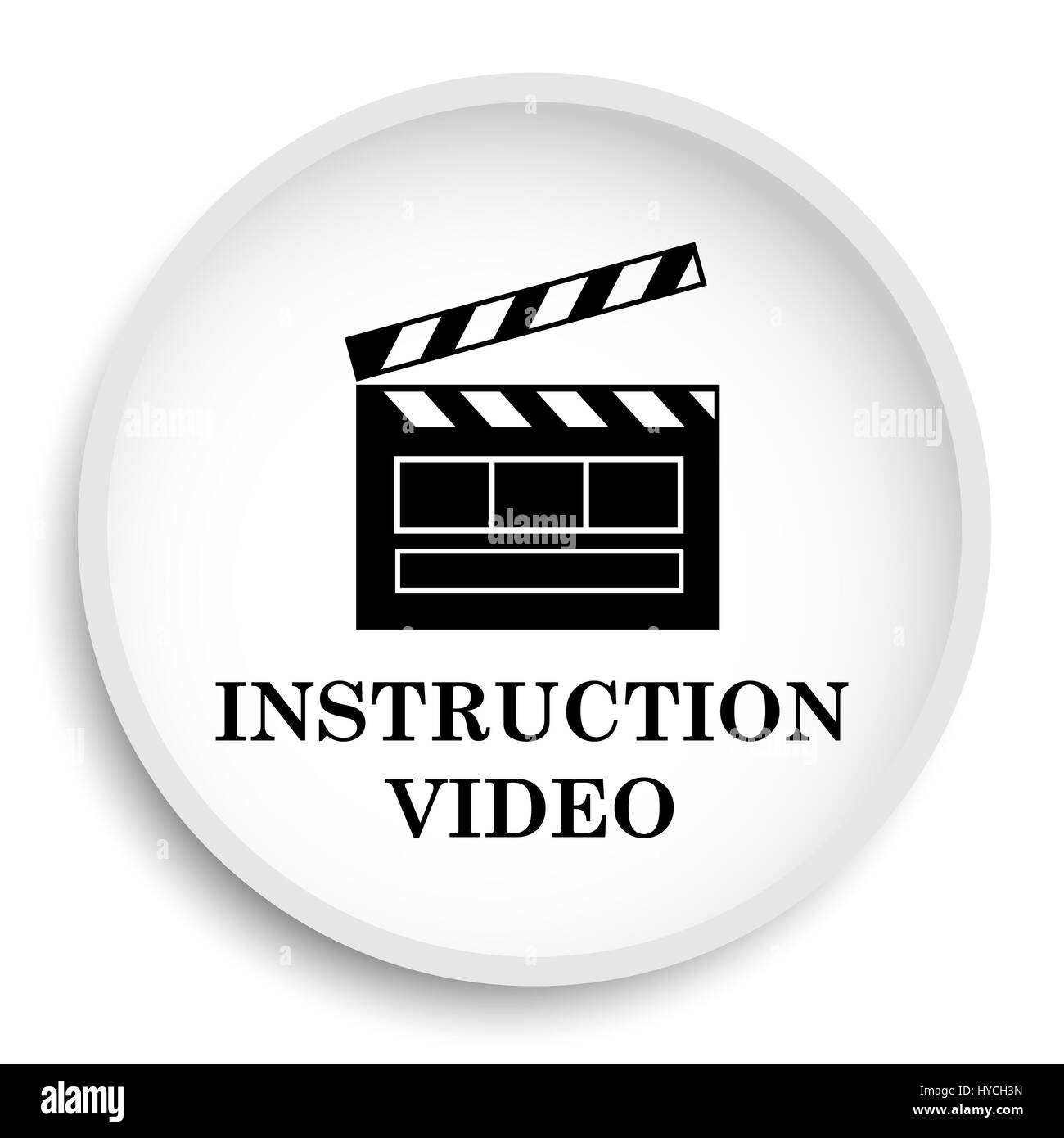 Instruction video icon. Instruction video website button on white ...