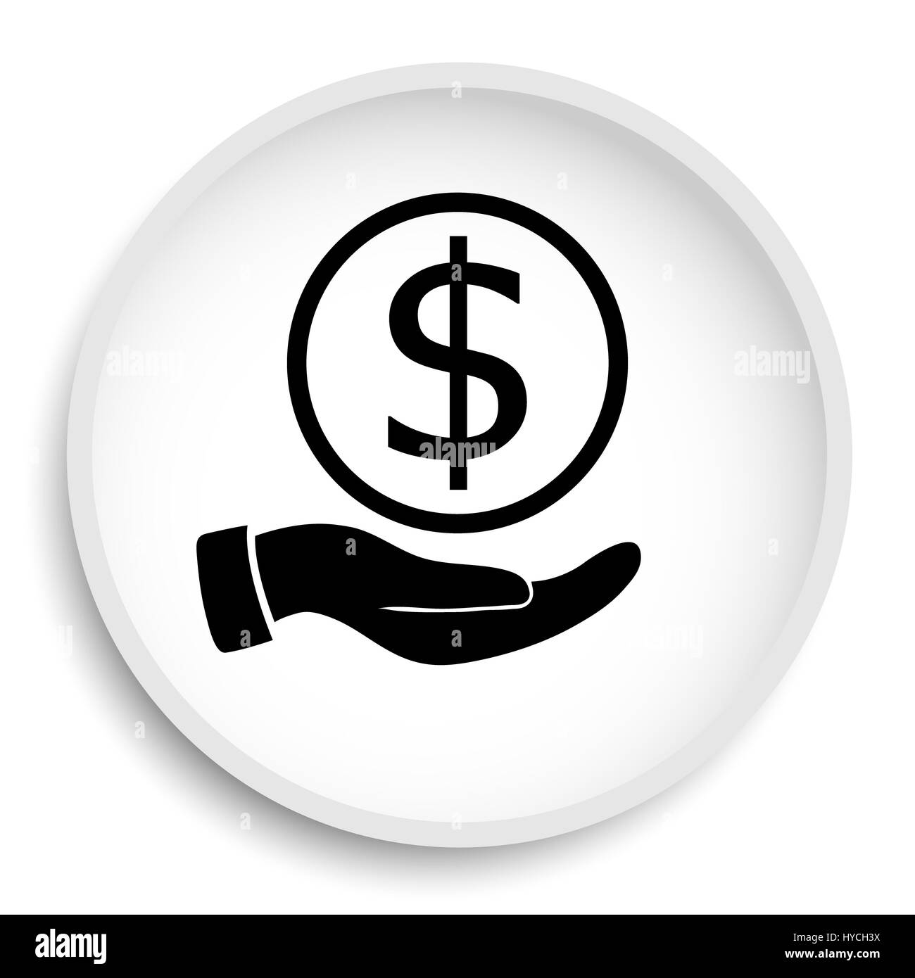 Money in hand icon. Money in hand website button on white background ...