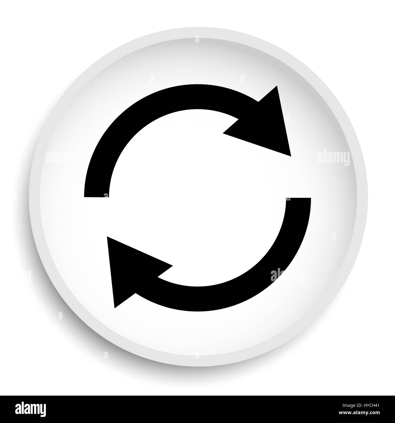 Reload two arrows icon. Reload two arrows website button on white ...