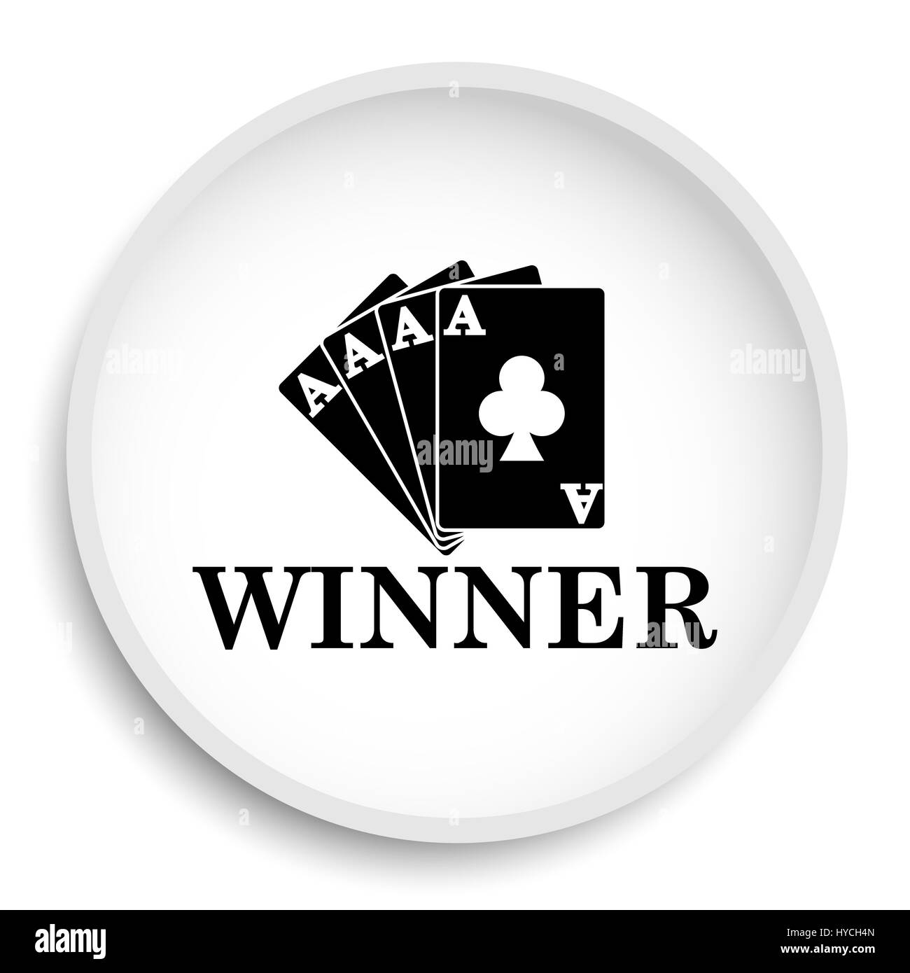 Poker winner icon. Poker winner website button on white background ...