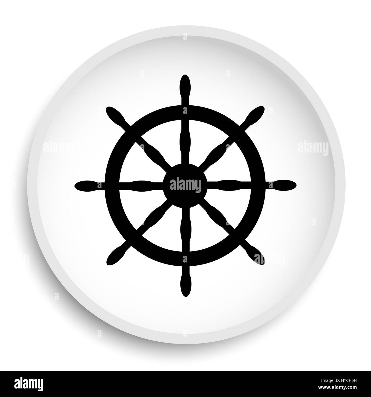 Nautical wheel icon. Nautical wheel website button on white background ...