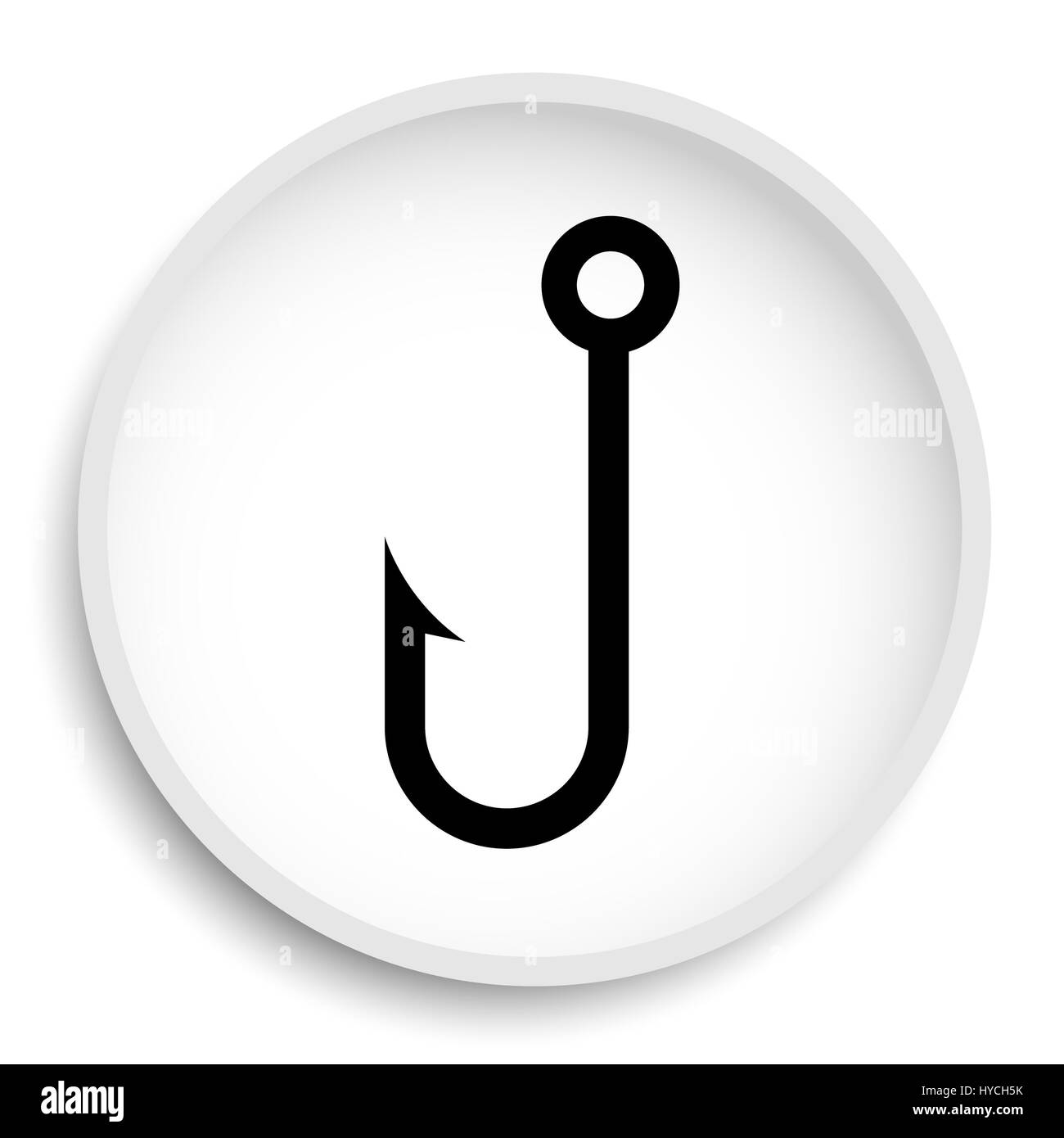 Fish hook icon. Fish hook website button on white background Stock ...