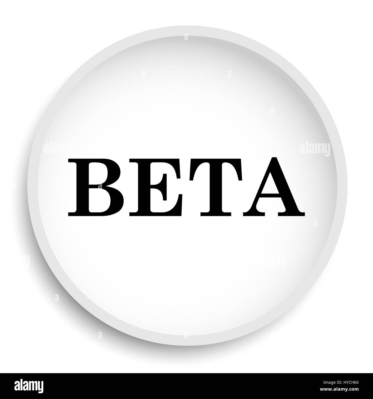 Beta icon. Beta website button on white background Stock Photo - Alamy
