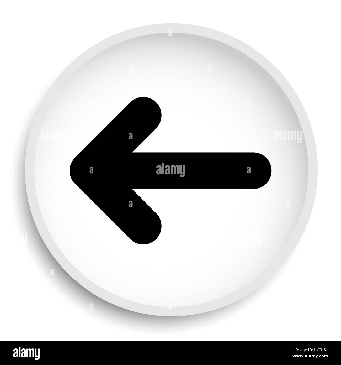 Left arrow icon. Left arrow website button on white background Stock ...