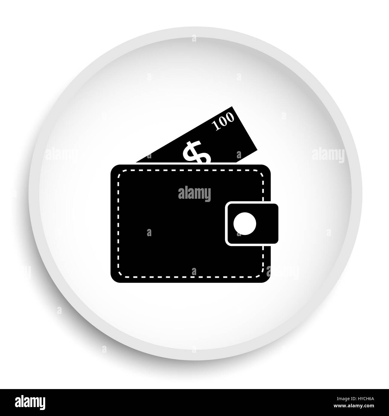 Wallet icon. Wallet website button on white background Stock Photo - Alamy