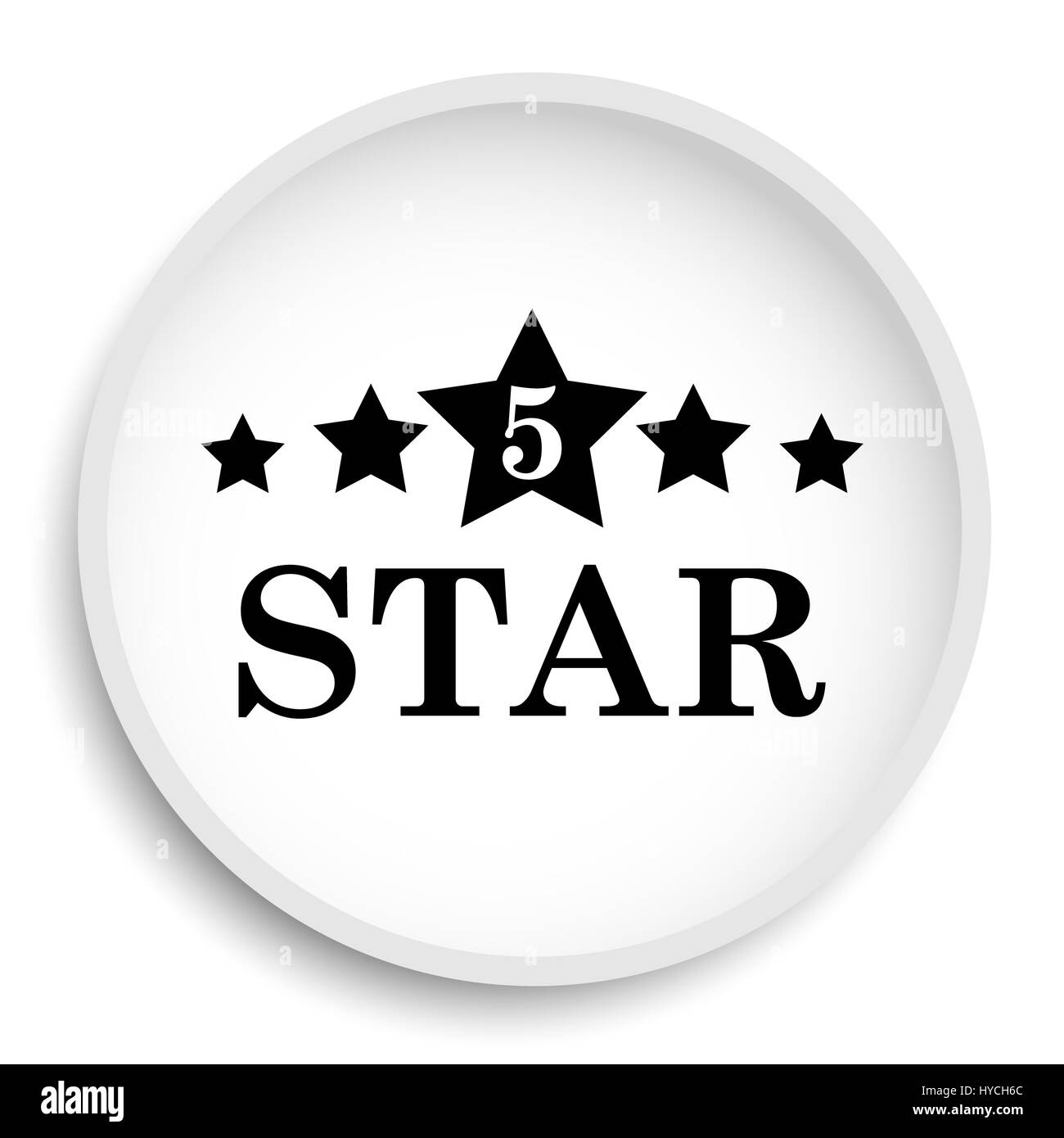 5 star icon. 5 star website button on white background Stock Photo - Alamy