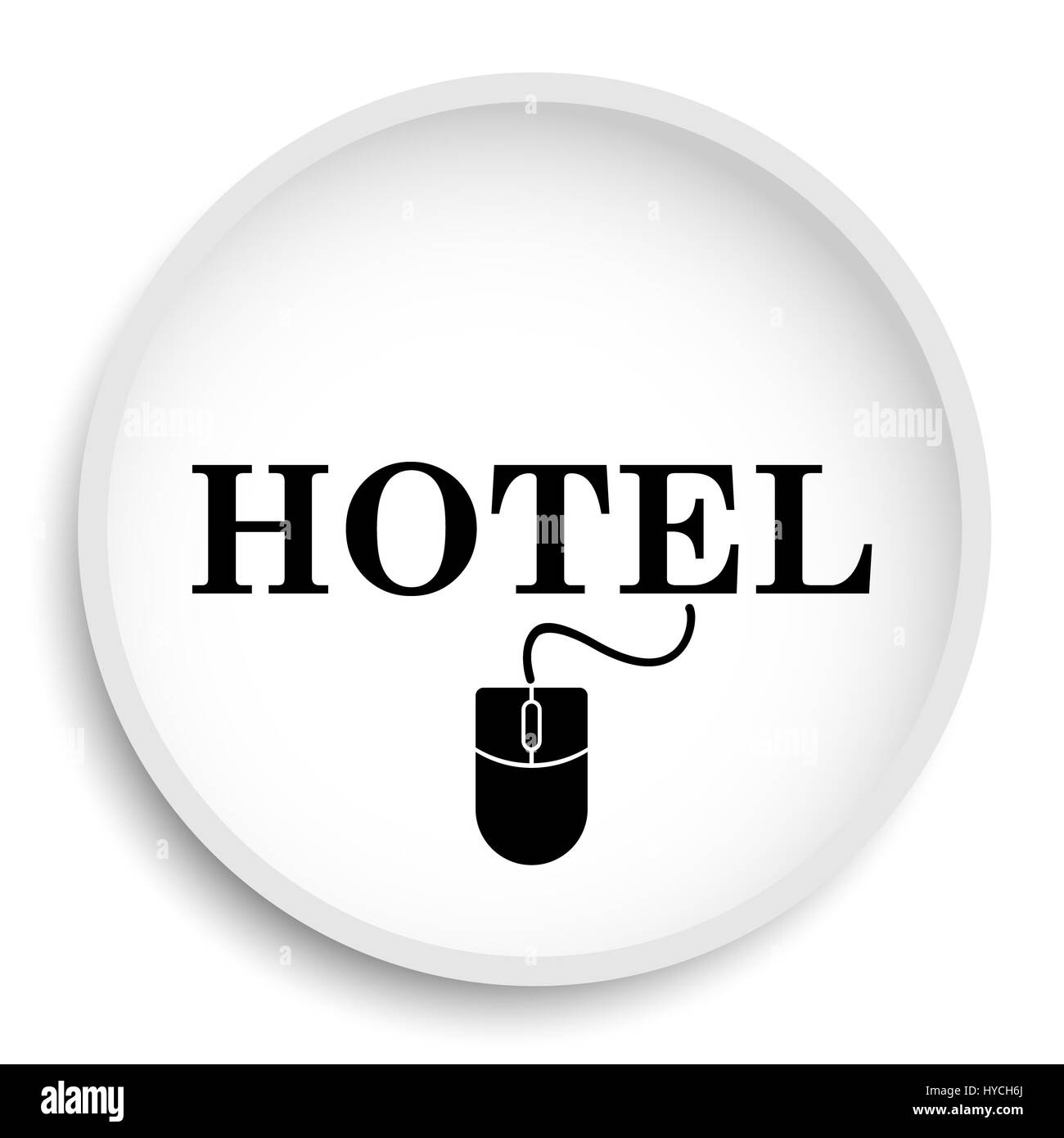 Hotel icon. Hotel website button on white background Stock Photo - Alamy