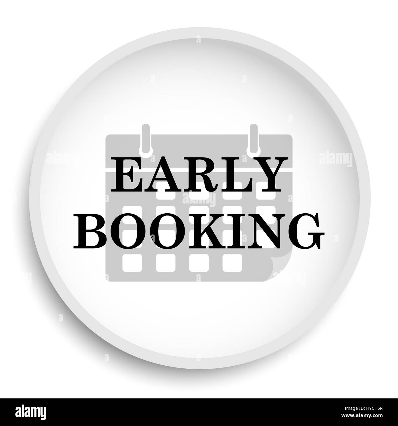 Early booking icon. Early booking website button on white background ...