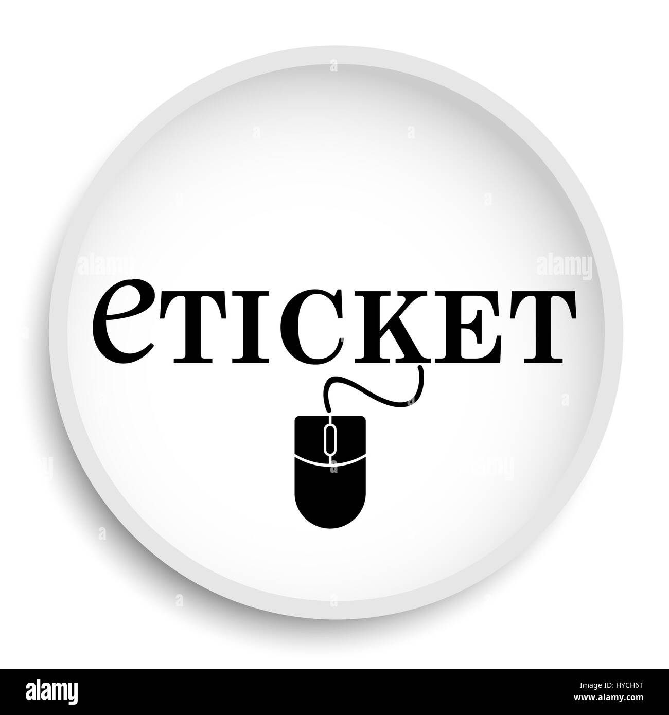 Eticket icon. Eticket website button on white background Stock Photo ...