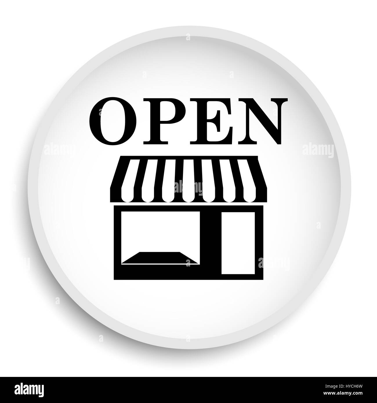 Open store icon. Open store website button on white background Stock ...