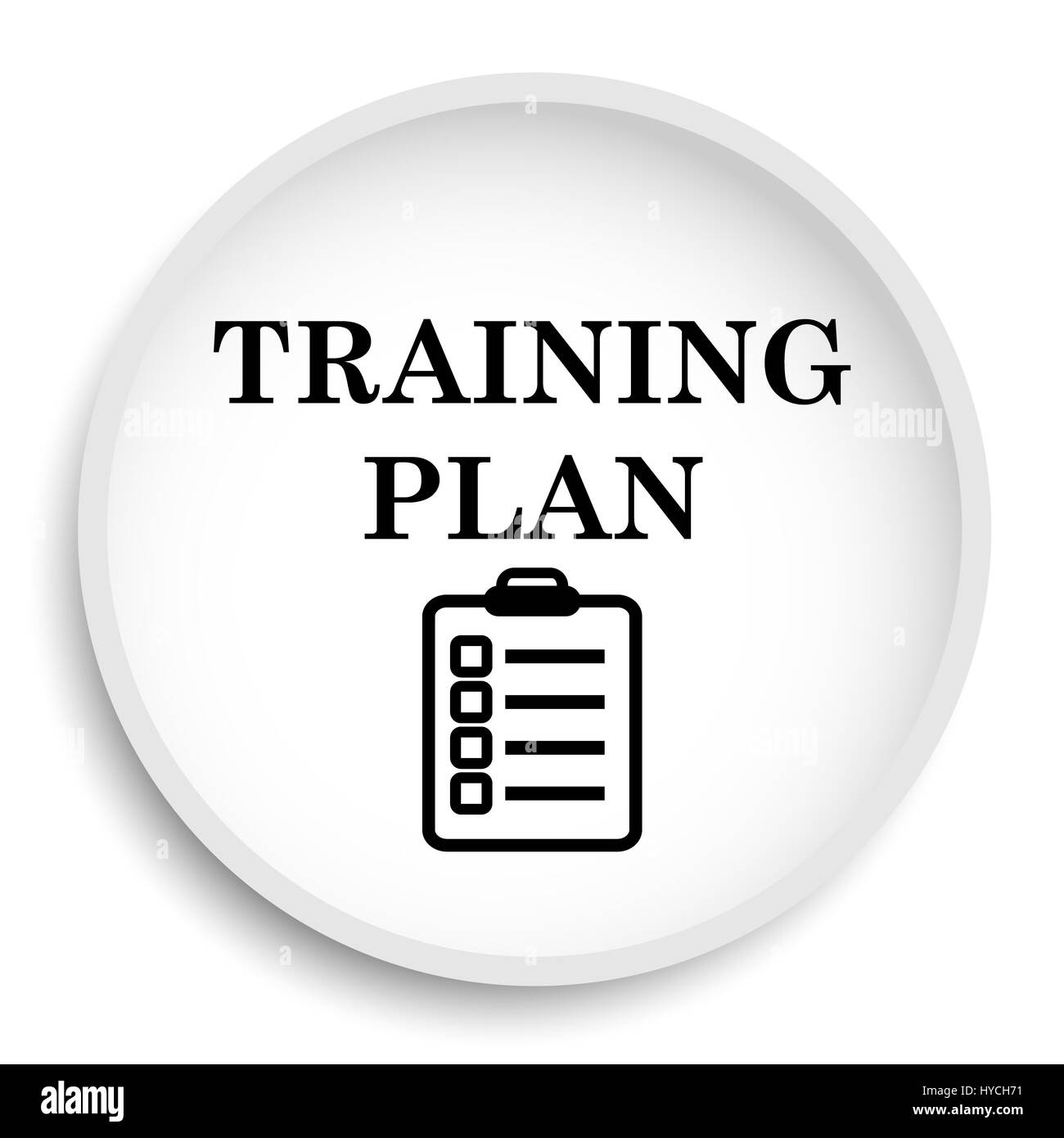Training plan icon. Training plan website button on white background ...