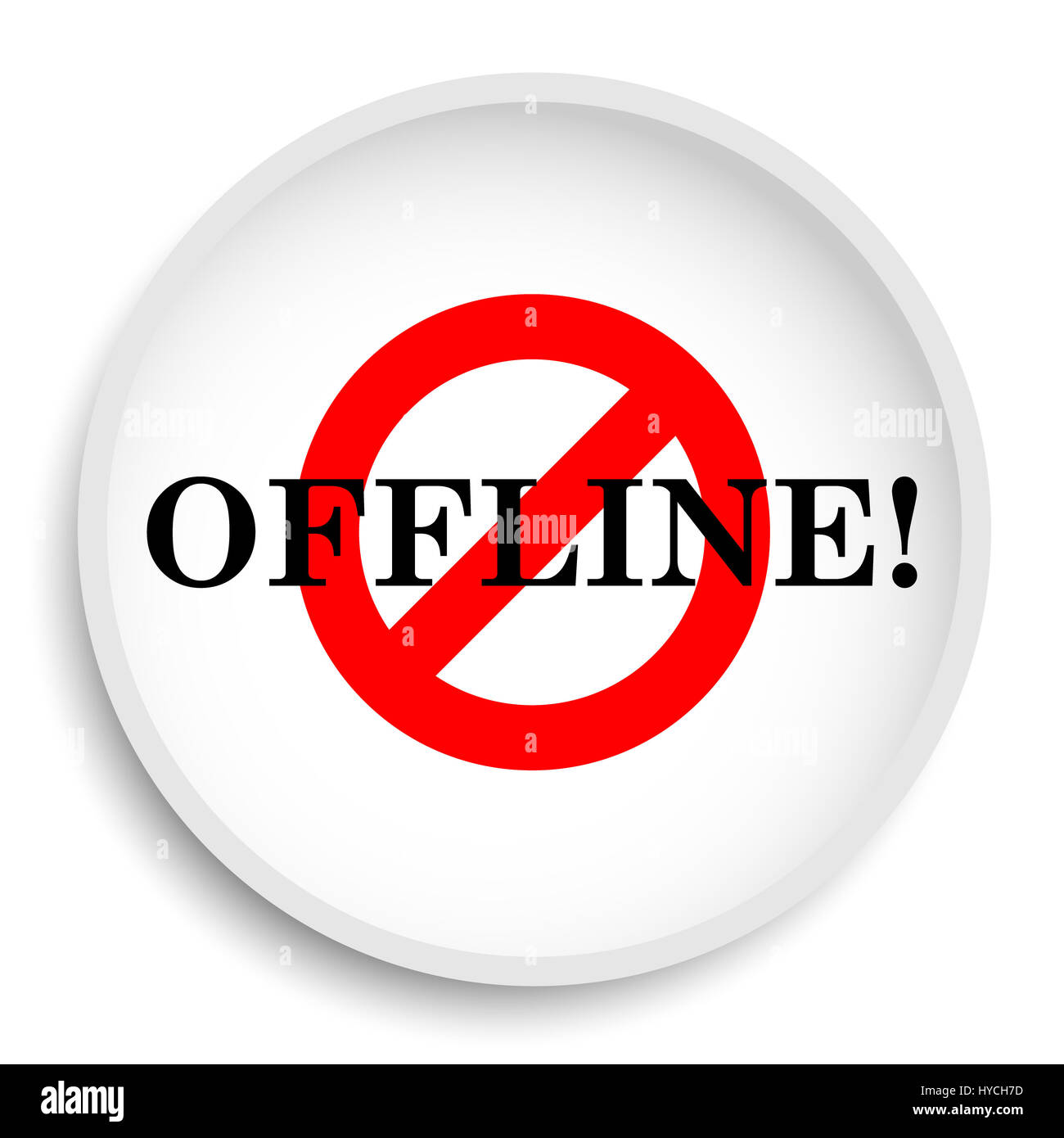 Offline icon. Offline website button on white background Stock Photo ...