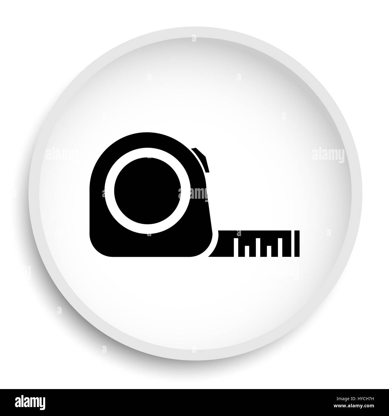 Tape measure icon. Tape measure website button on white background ...