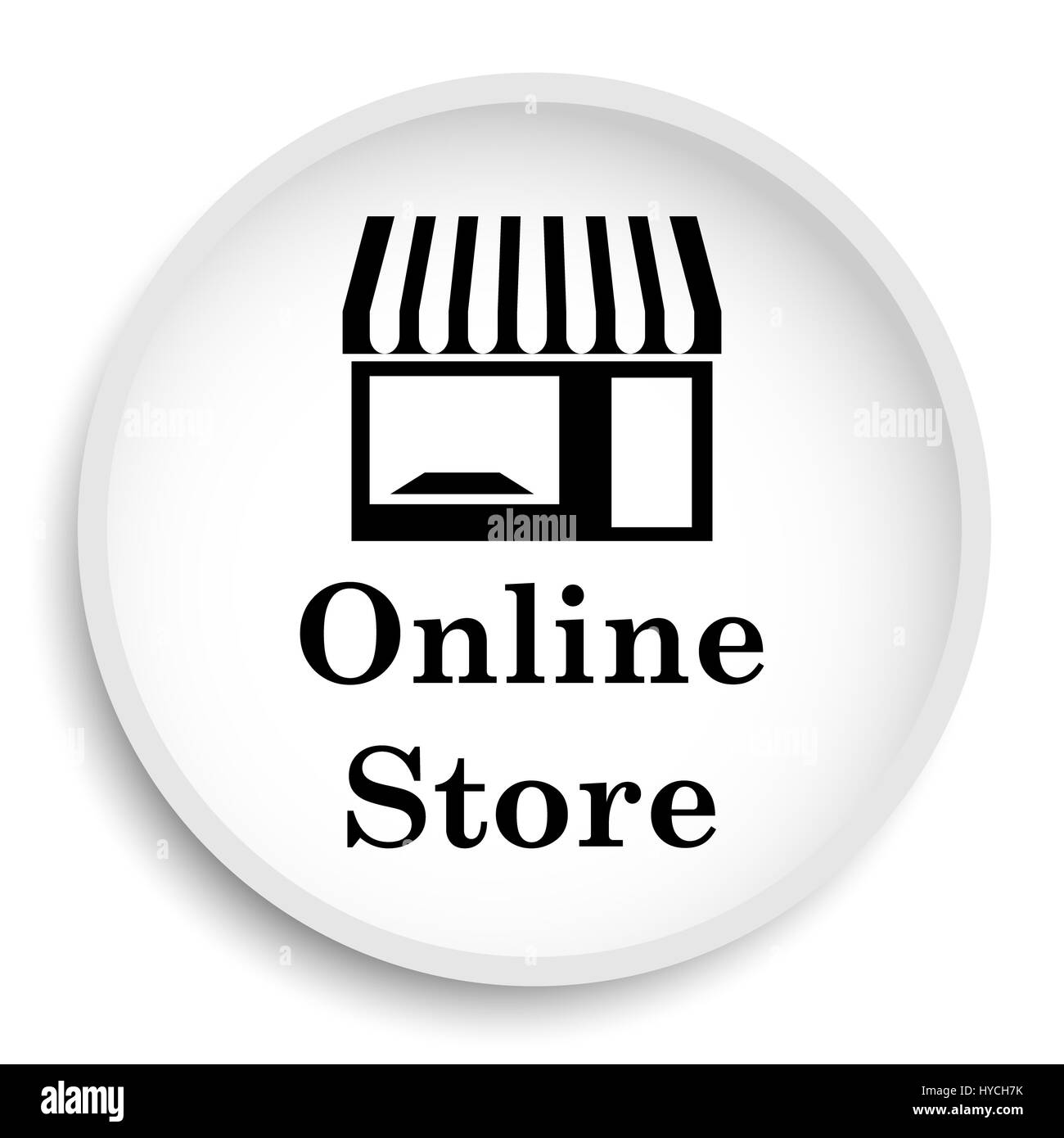 Online store icon. Online store website button on white background ...