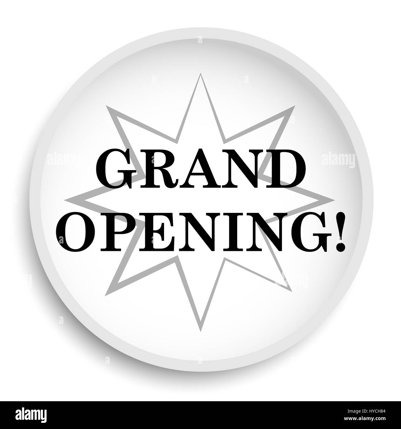 Grand opening icon. Grand opening website button on white background ...