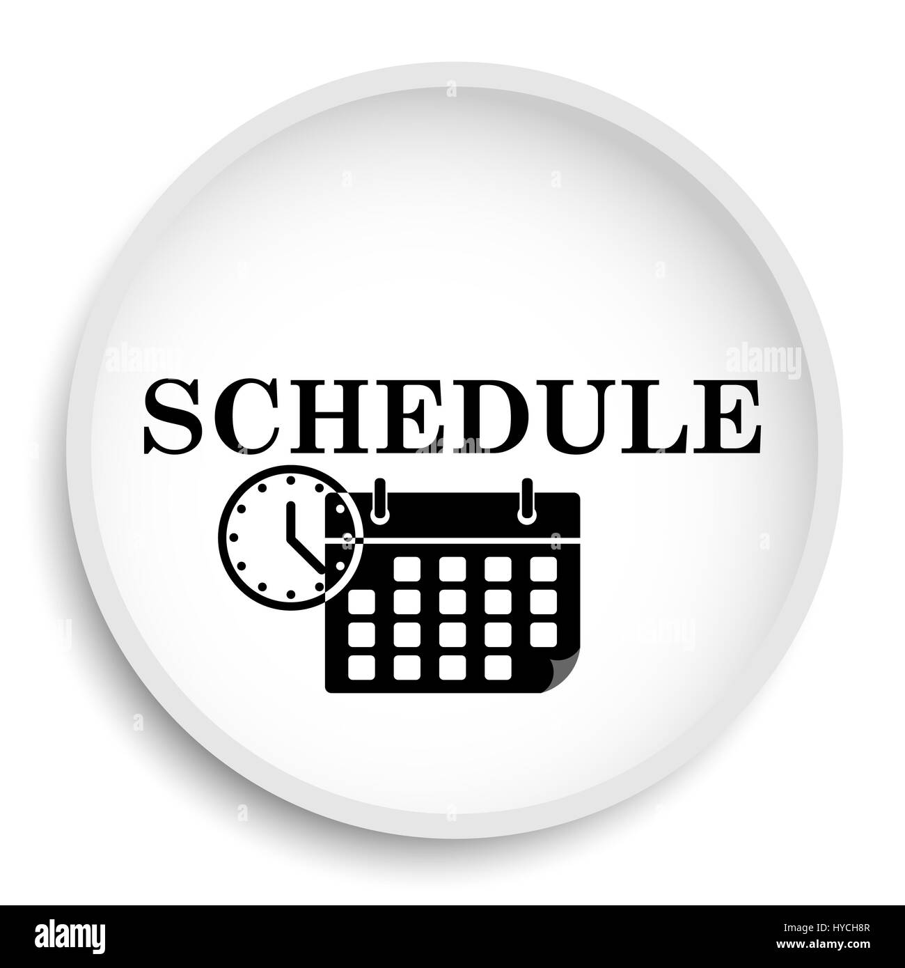 Schedule icon. Schedule website button on white background Stock Photo ...