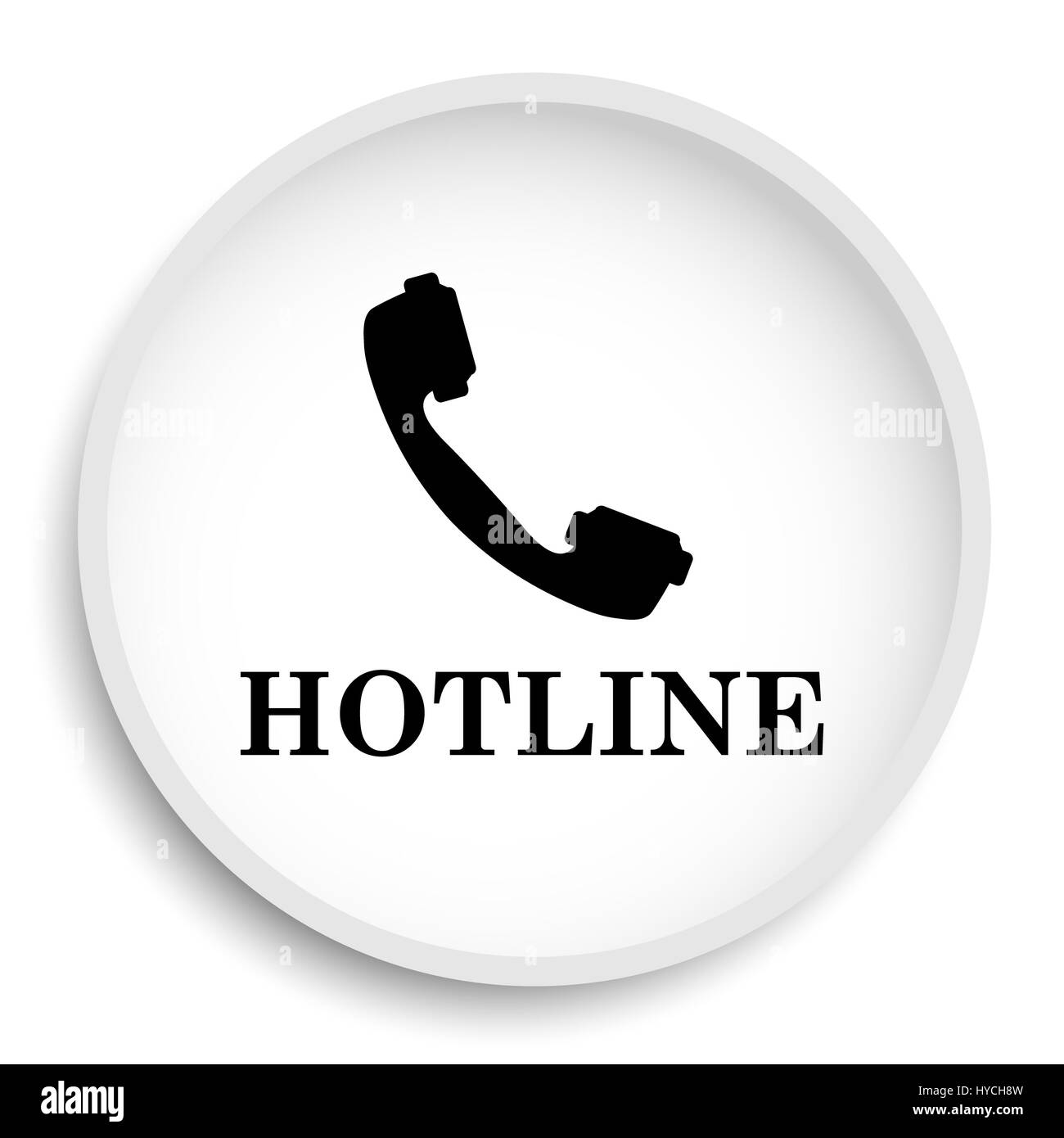 Hotline icon. Hotline website button on white background Stock Photo ...