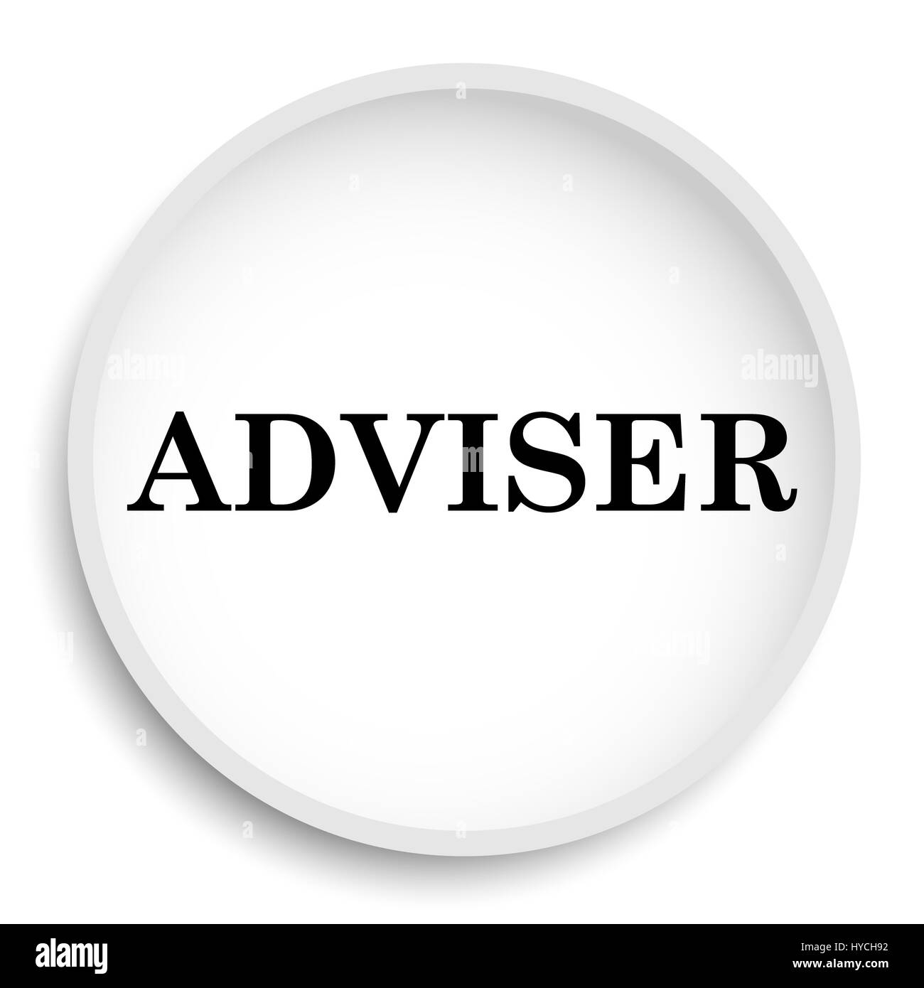 Adviser icon. Adviser website button on white background Stock Photo ...