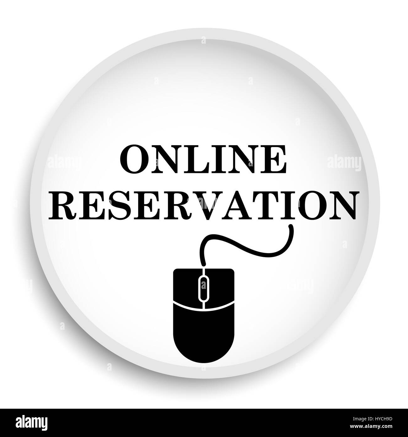 Online reservation icon. Online reservation website button on white ...