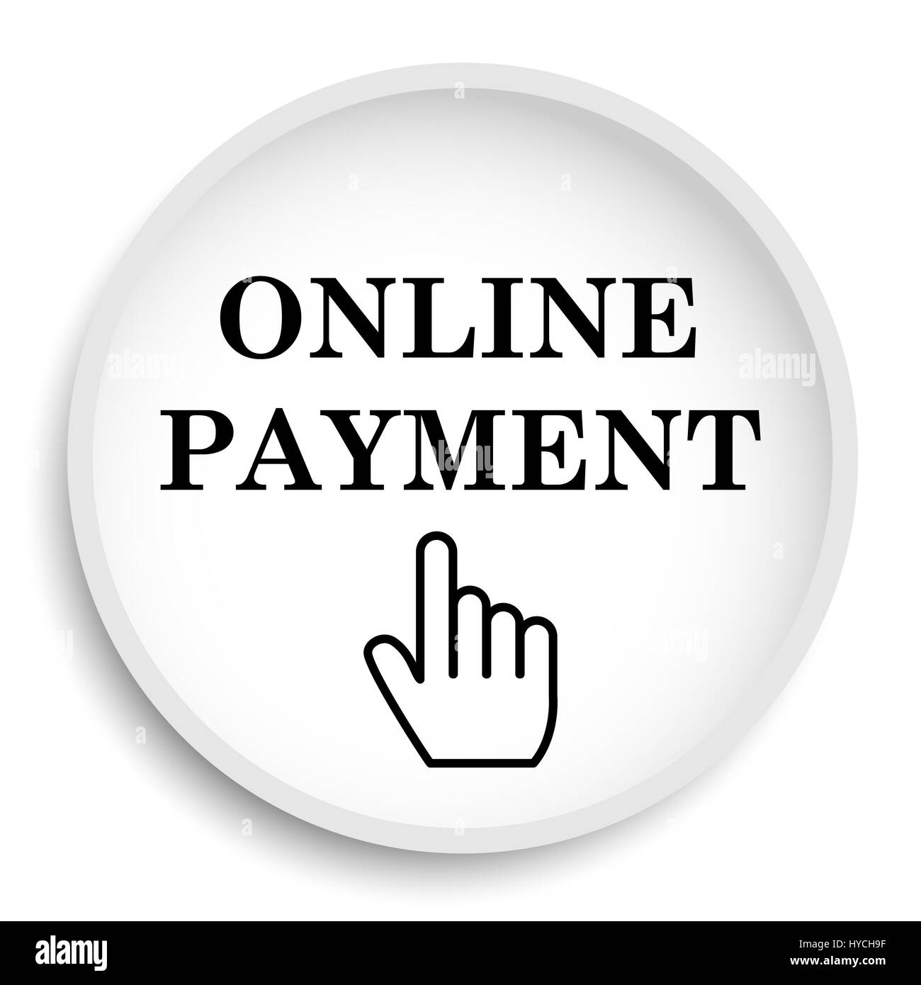 Online payment icon. Online payment website button on white background ...