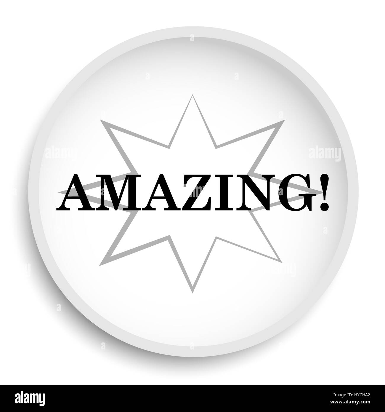 Amazing icon. Amazing website button on white background Stock Photo ...