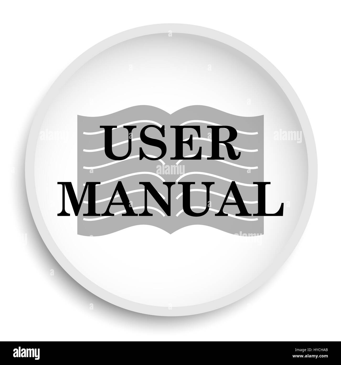User manual icon. User manual website button on white background Stock ...