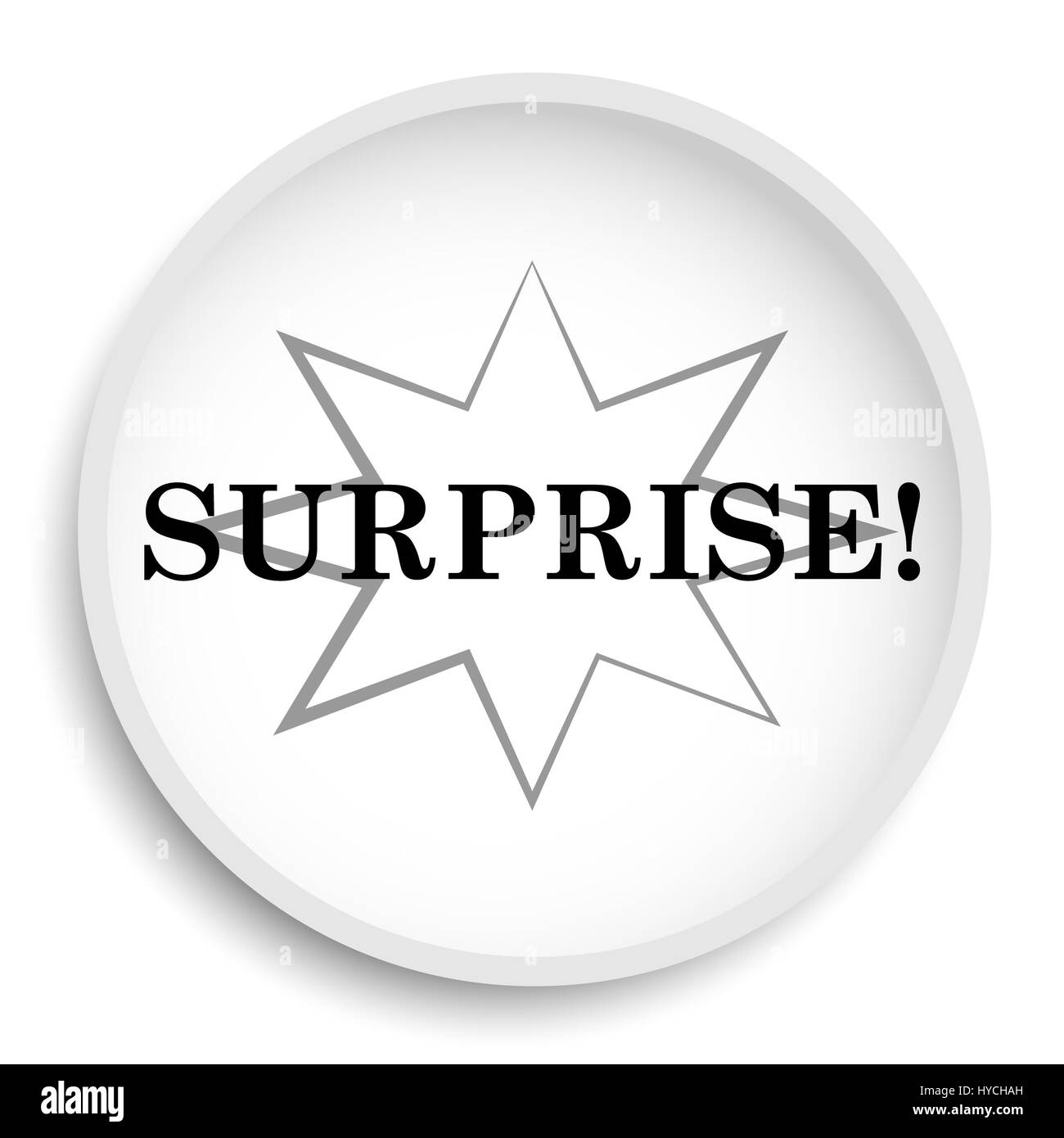 Surprise icon. Surprise website button on white background Stock Photo ...