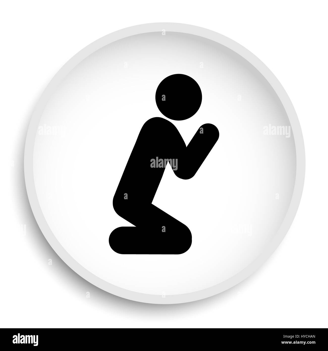Prayer icon. Prayer website button on white background Stock Photo - Alamy