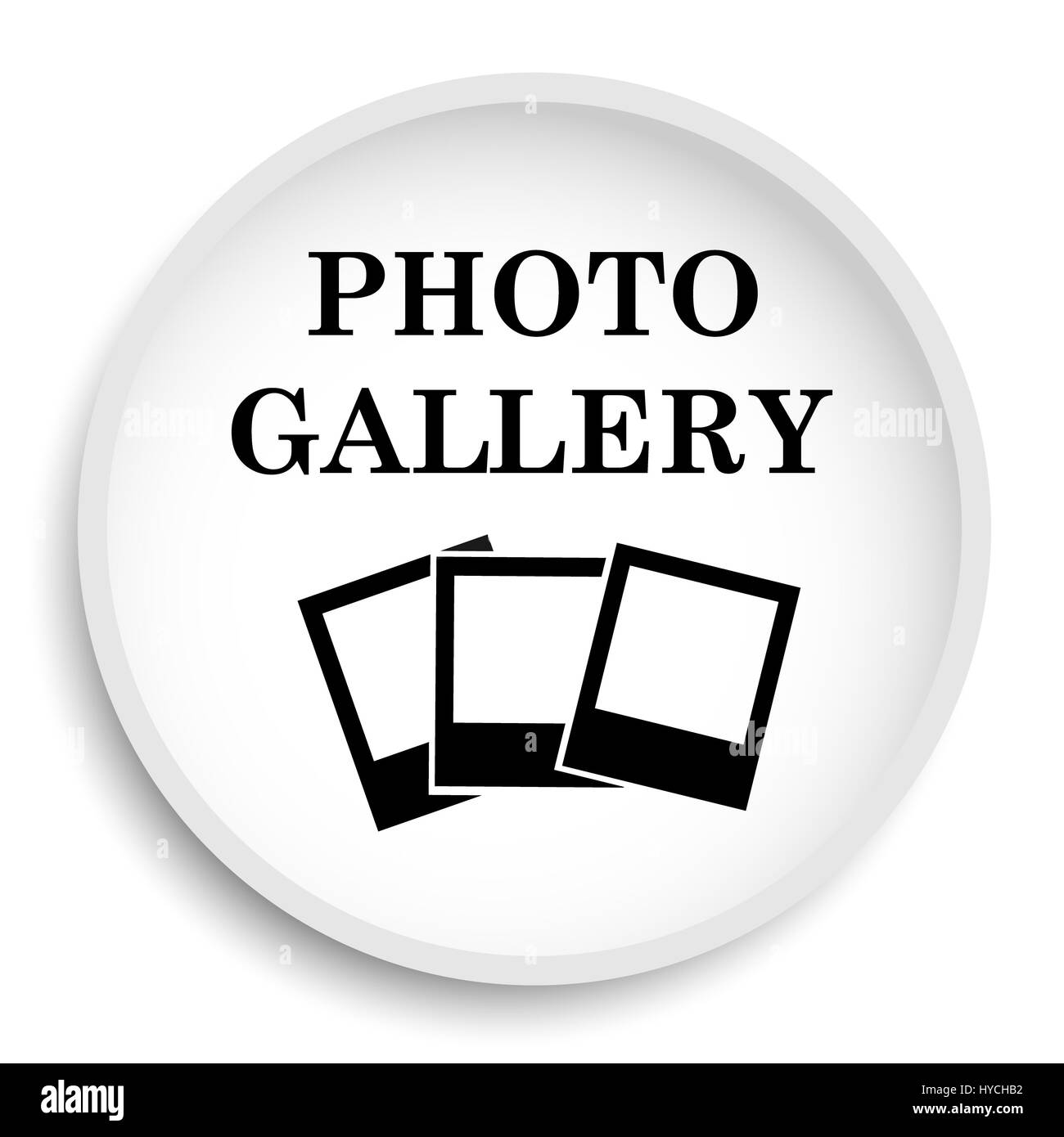 Photo gallery icon. Photo gallery website button on white background ...