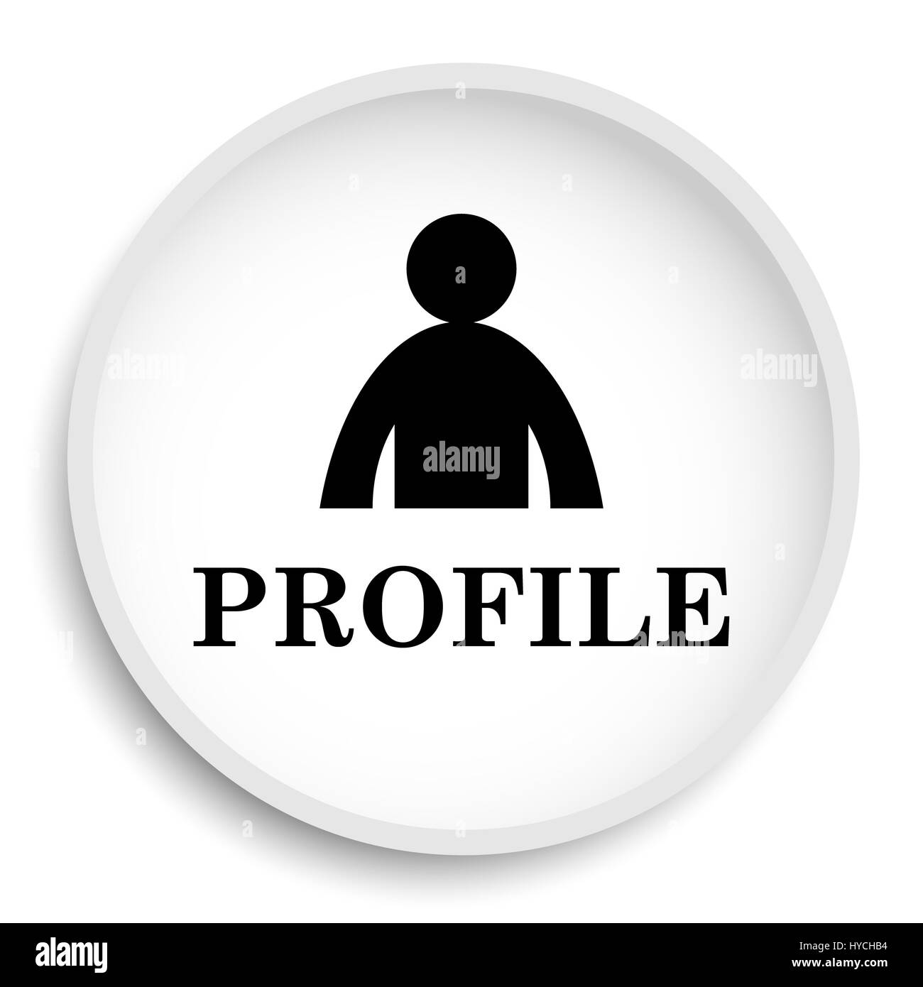 Profile icon. Profile website button on white background Stock Photo ...