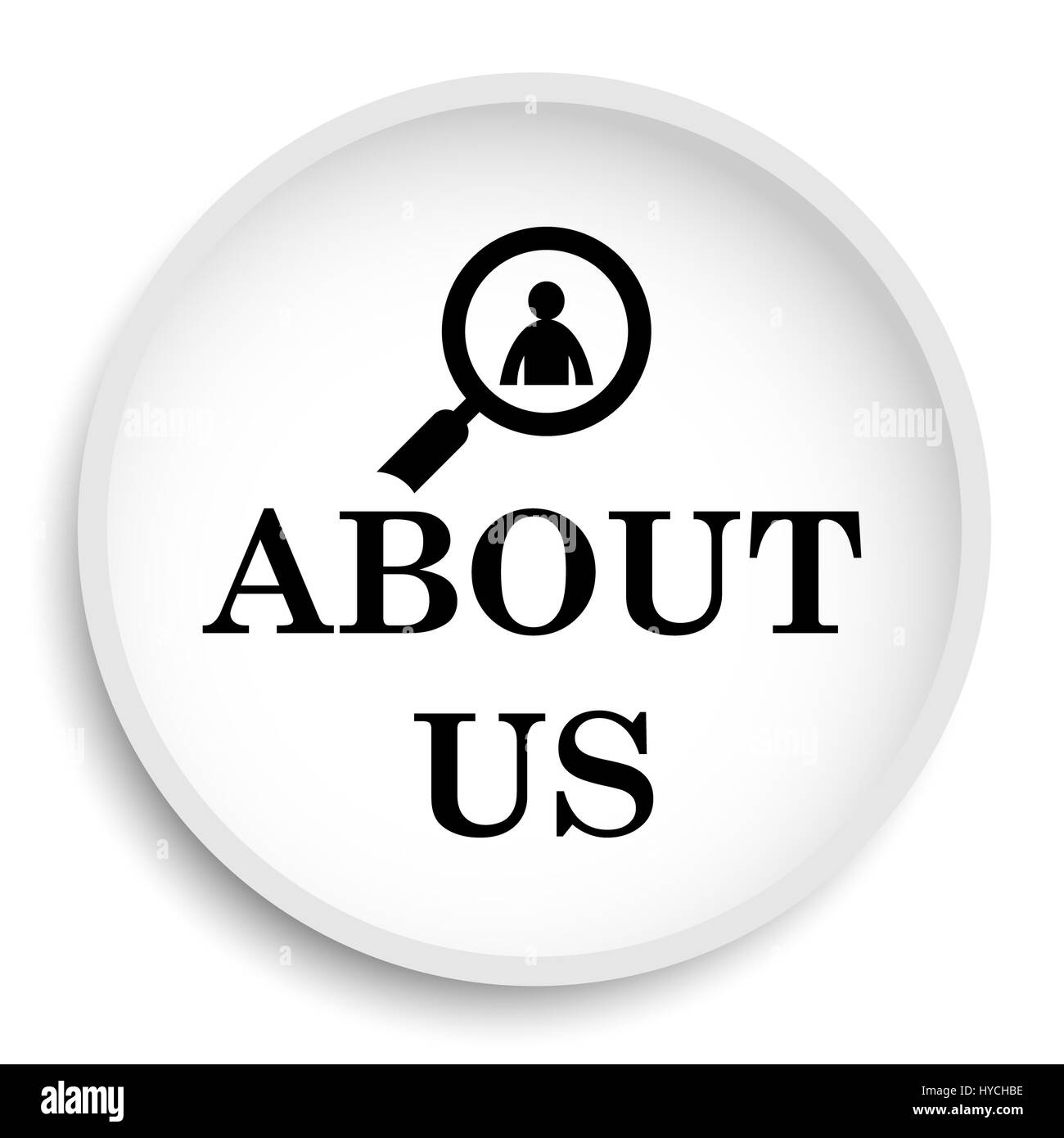 About us icon. About us website button on white background Stock Photo ...
