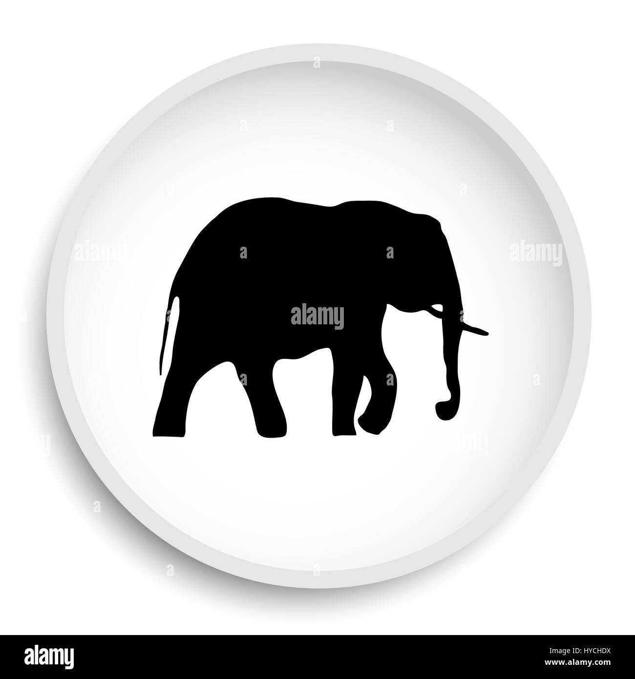 Elephant icon. Elephant website button on white background Stock Photo ...